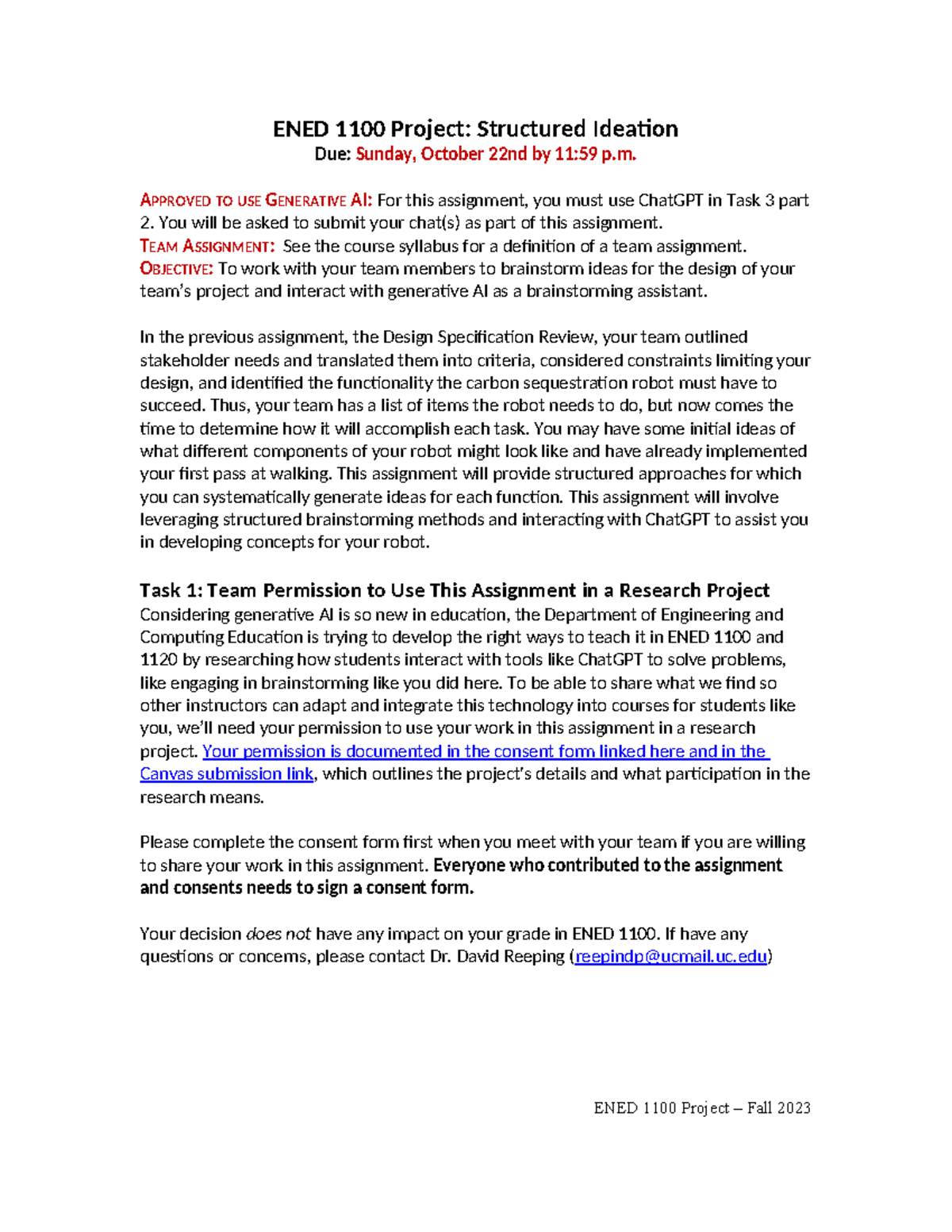 ENED1100 Project Structured Ideation Team XXX - ENED 1100 Project ...