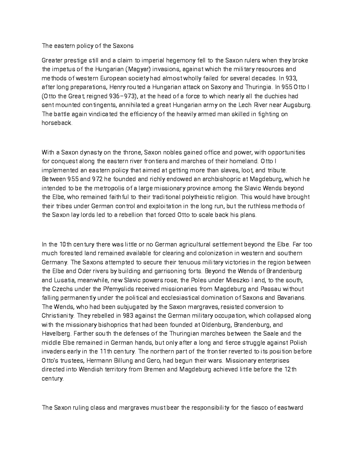 The eastern pol-WPS Office - The eastern policy of the Saxons Greater ...