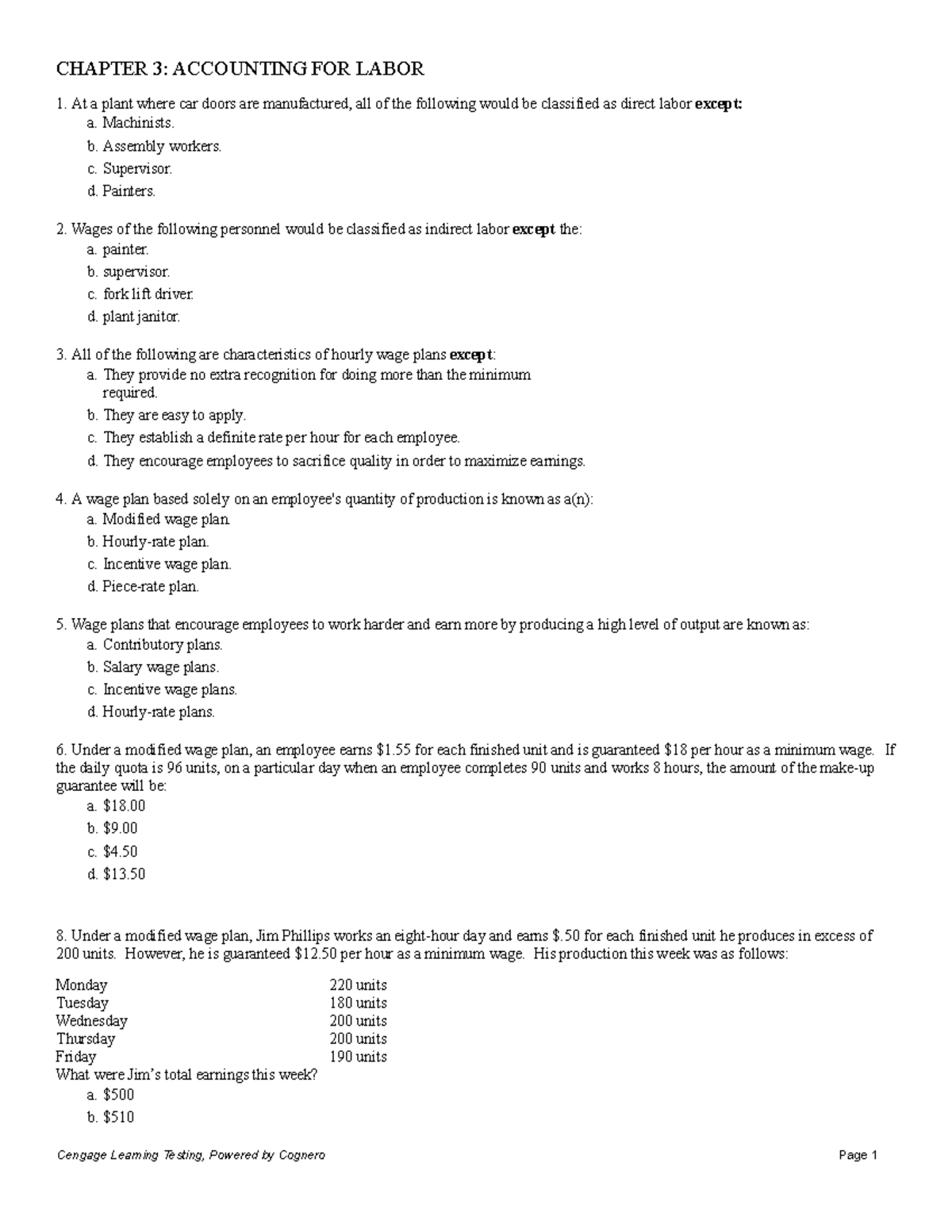 Vanderbeck-17e Chapter-03 Test-Bank-copy - At a plant where car doors ...