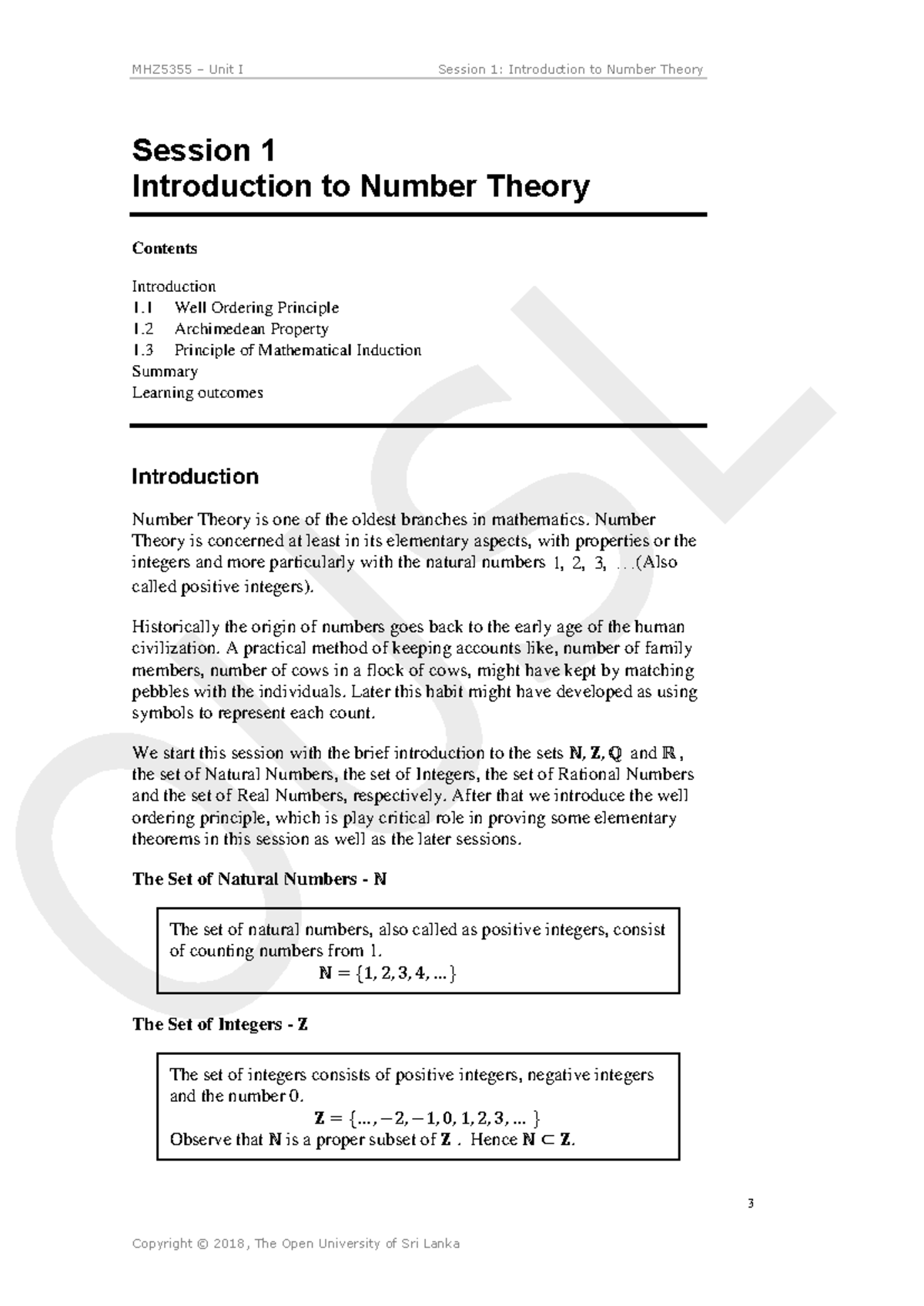 Unit I - Session 01 - das - 3 Session 1 Introduction to Number Theory ...