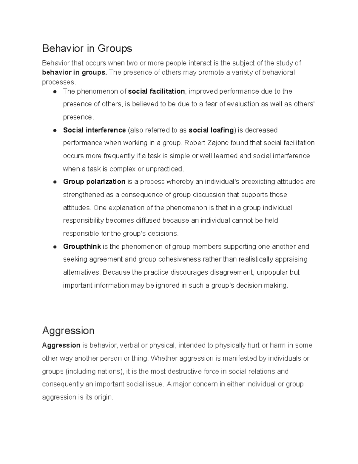 Social Psychology - Behavior in Groups Behavior that occurs when two or ...