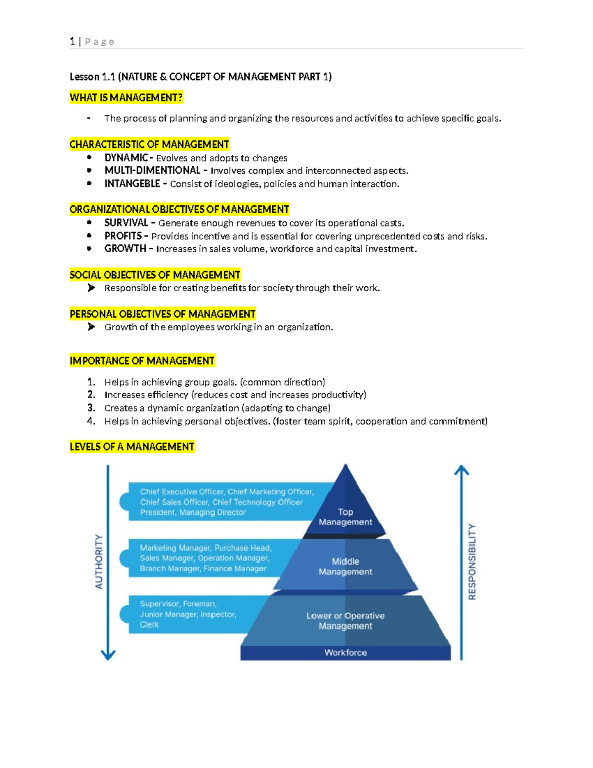 OMC Reviewer - organizational management and concepts - Lesson 1 ...