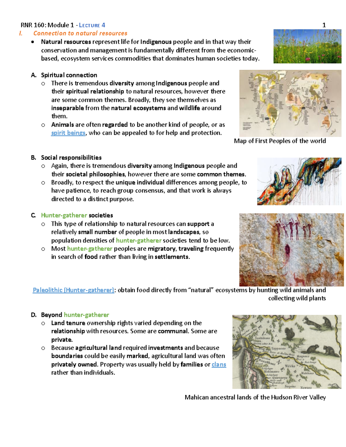 RNR 160- Module 1 - Lecture 4 - I. Connection to natural resources ...