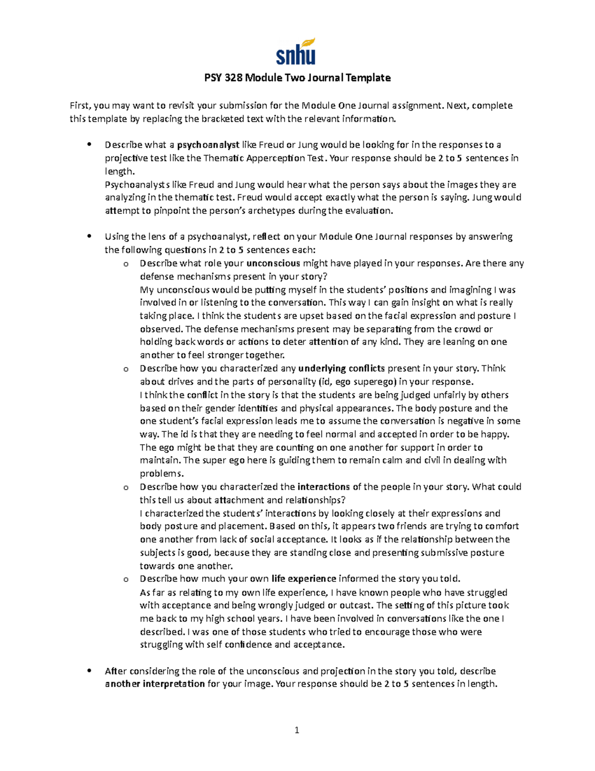Module 2 Journaltemplate - PSY 328 Module Two Journal Template First ...