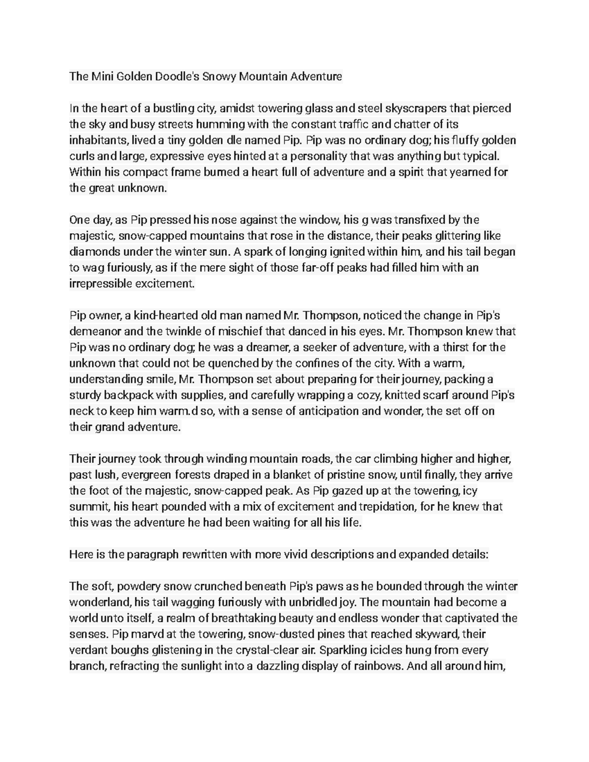 2 Social Studies Grade 10 (SS10) - The Mini Golden Doodle's Snowy Mountain Adventure In the ...