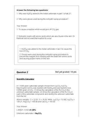Chemistry Lab Report 3 103 - Chemistry 103 Laboratory Report Name ...