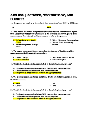GEN 003 P3 PT with answer - SCIENCE, TECHNOLOGY, AND SOCIETY Directions ...