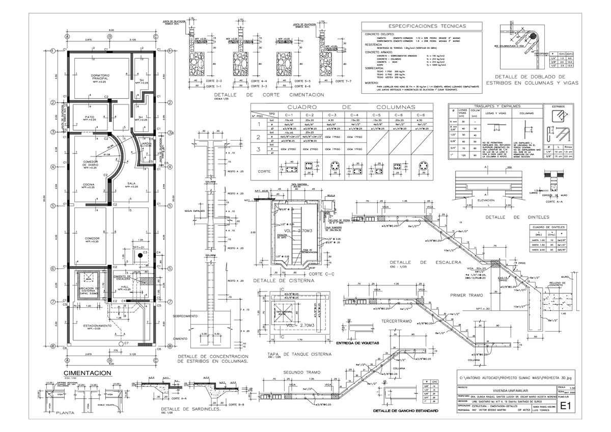 Semana 04 - Documento - Plano 02-Model - Estructuras - VIVIENDA UNIFAMILIAR E CIMENTACIONESC. 1 ...