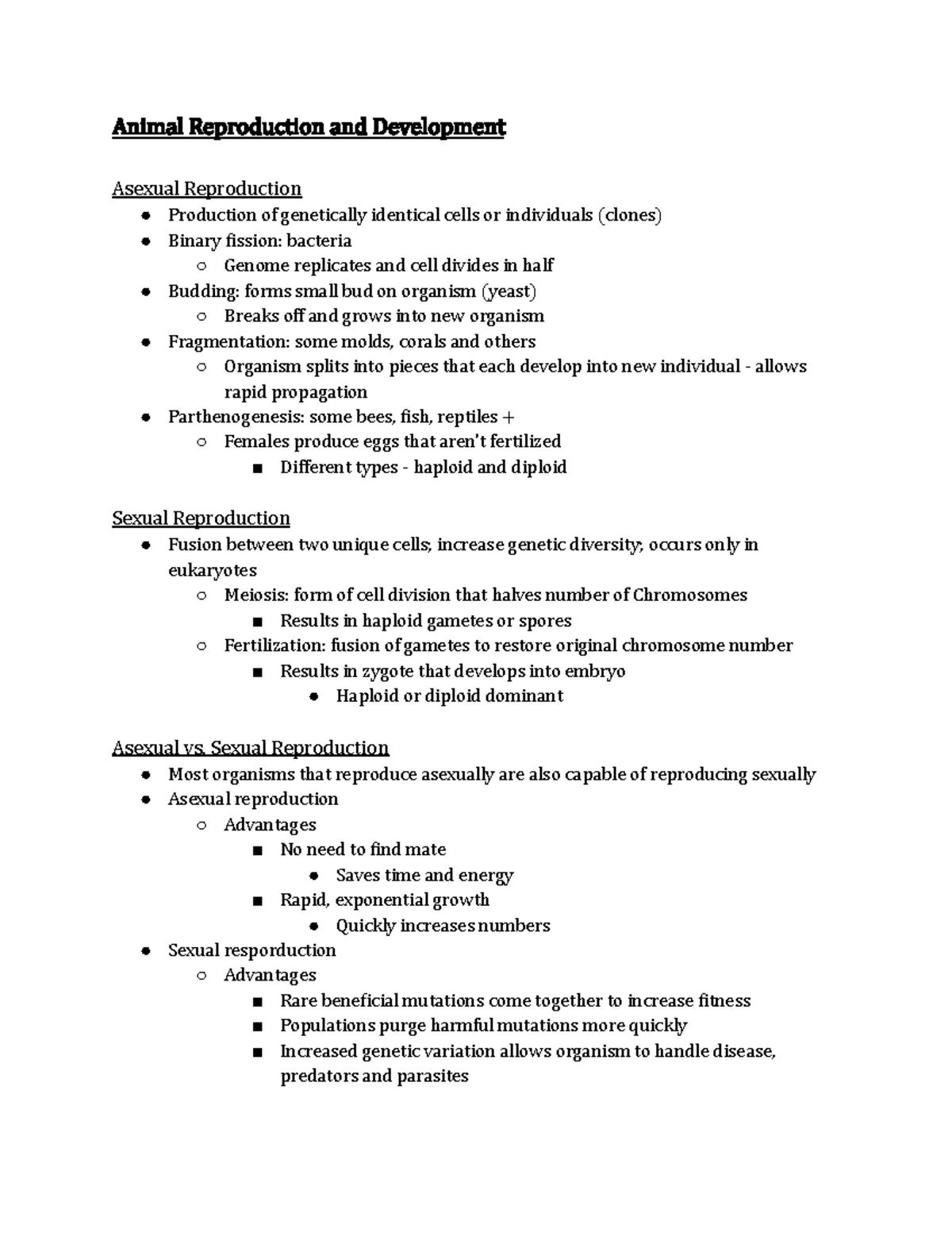Animal Reproduction and Development - Animal Reproduction and ...