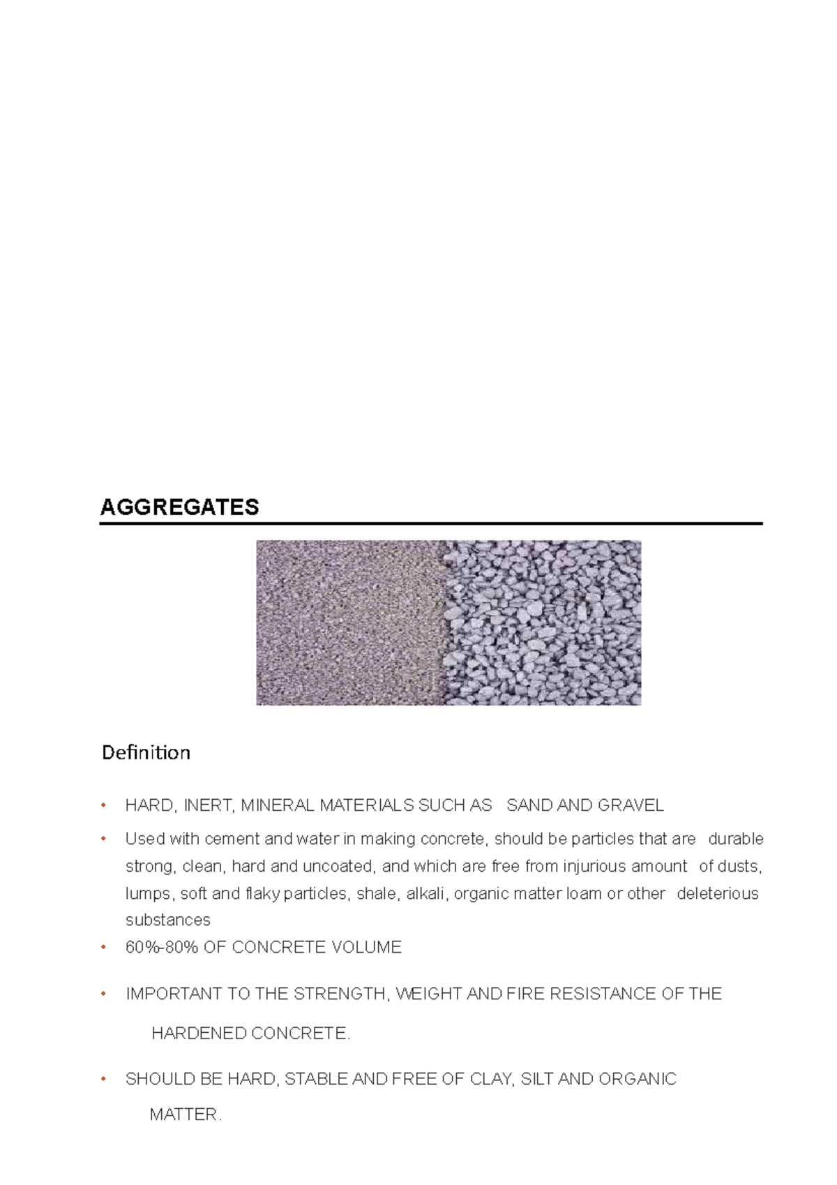 Aggregates, Adhesives AND Sealants - AGGREGATES • HARD, INERT, MINERAL ...