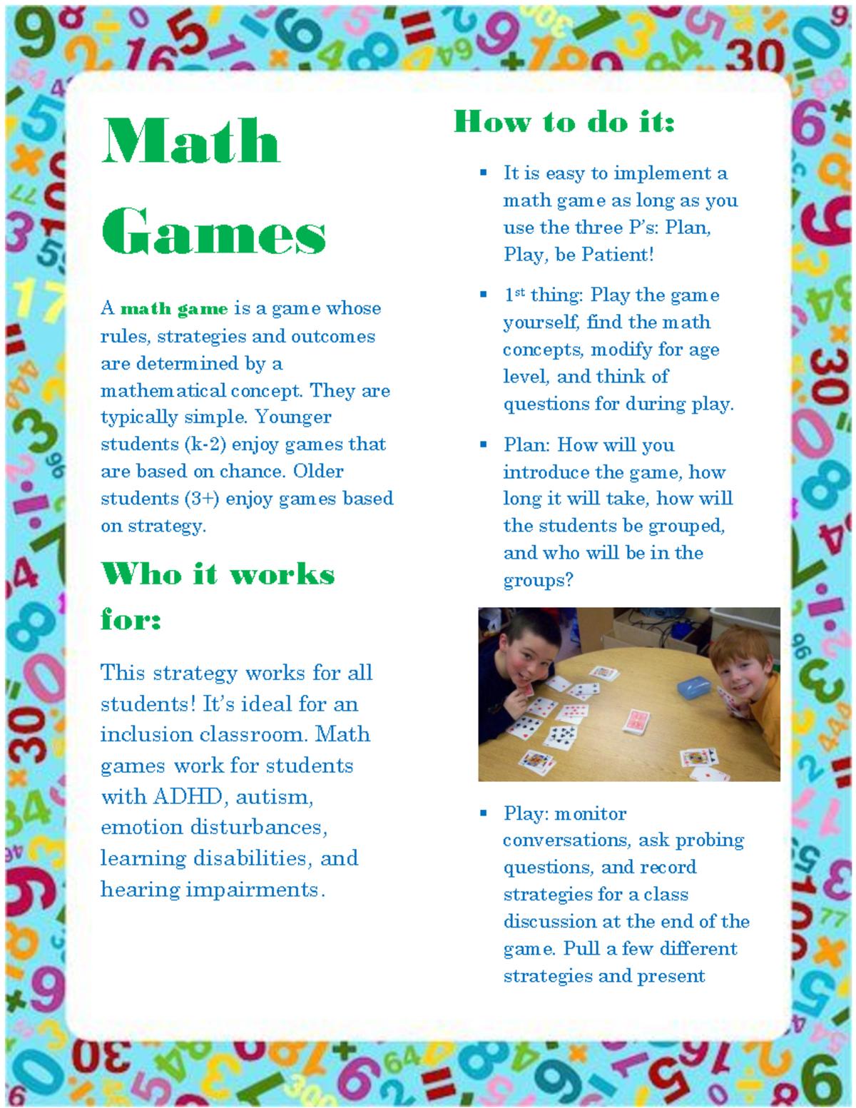 311427766-math-games - Math Games A math game is a game whose rules ...