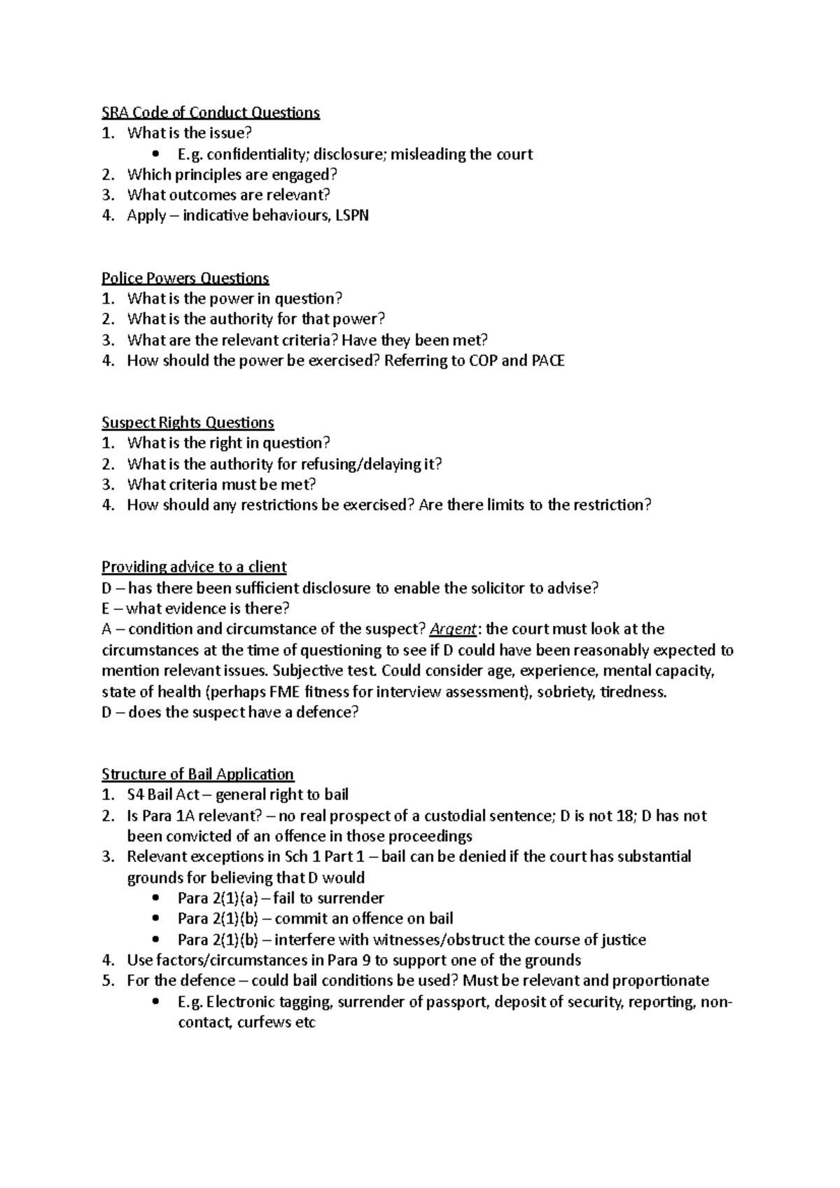 Criminal Question Structures - SRA Code of Conduct Questions What is ...