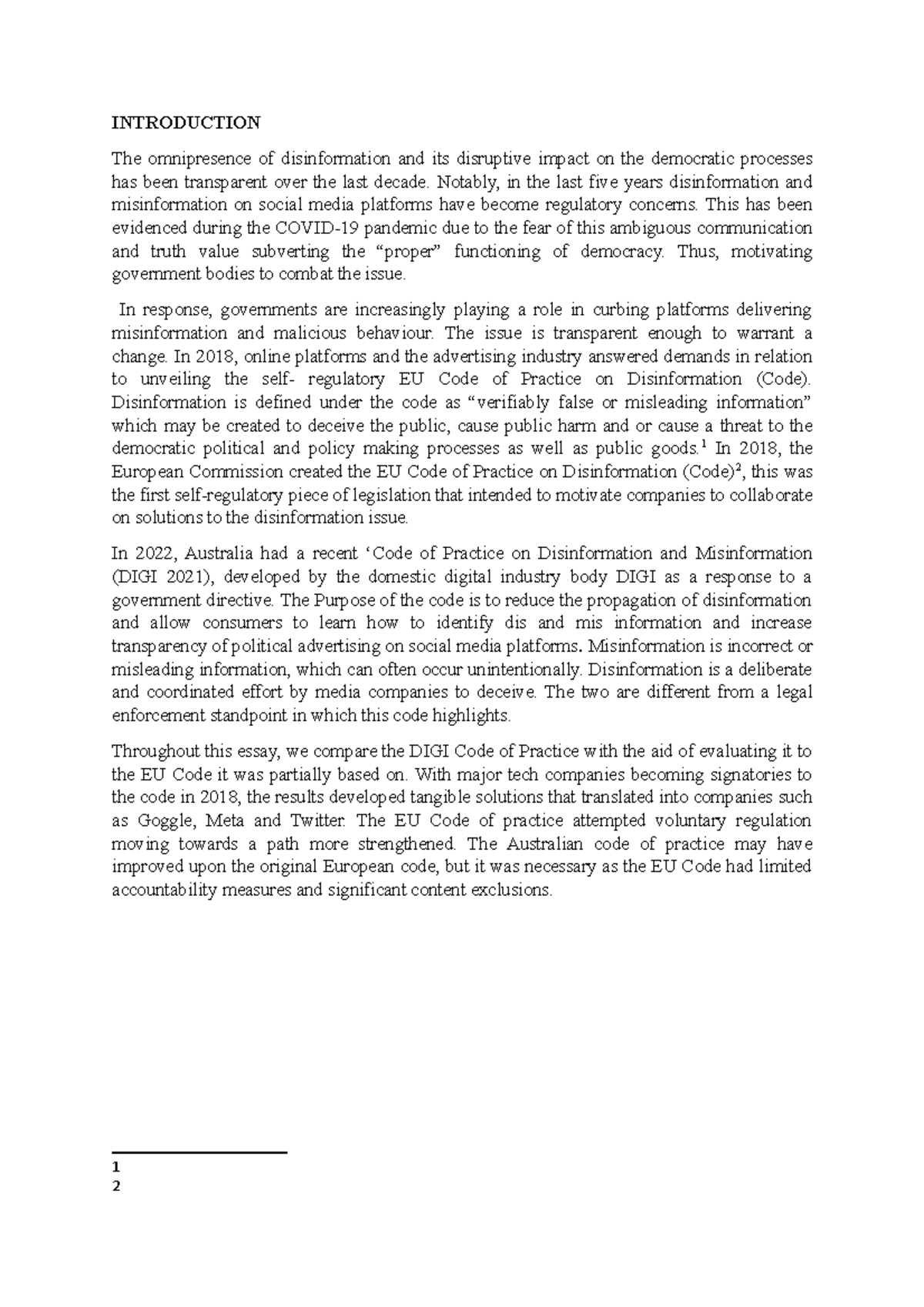 Broadcasting Final Essay 2023 - INTRODUCTION The omnipresence of ...