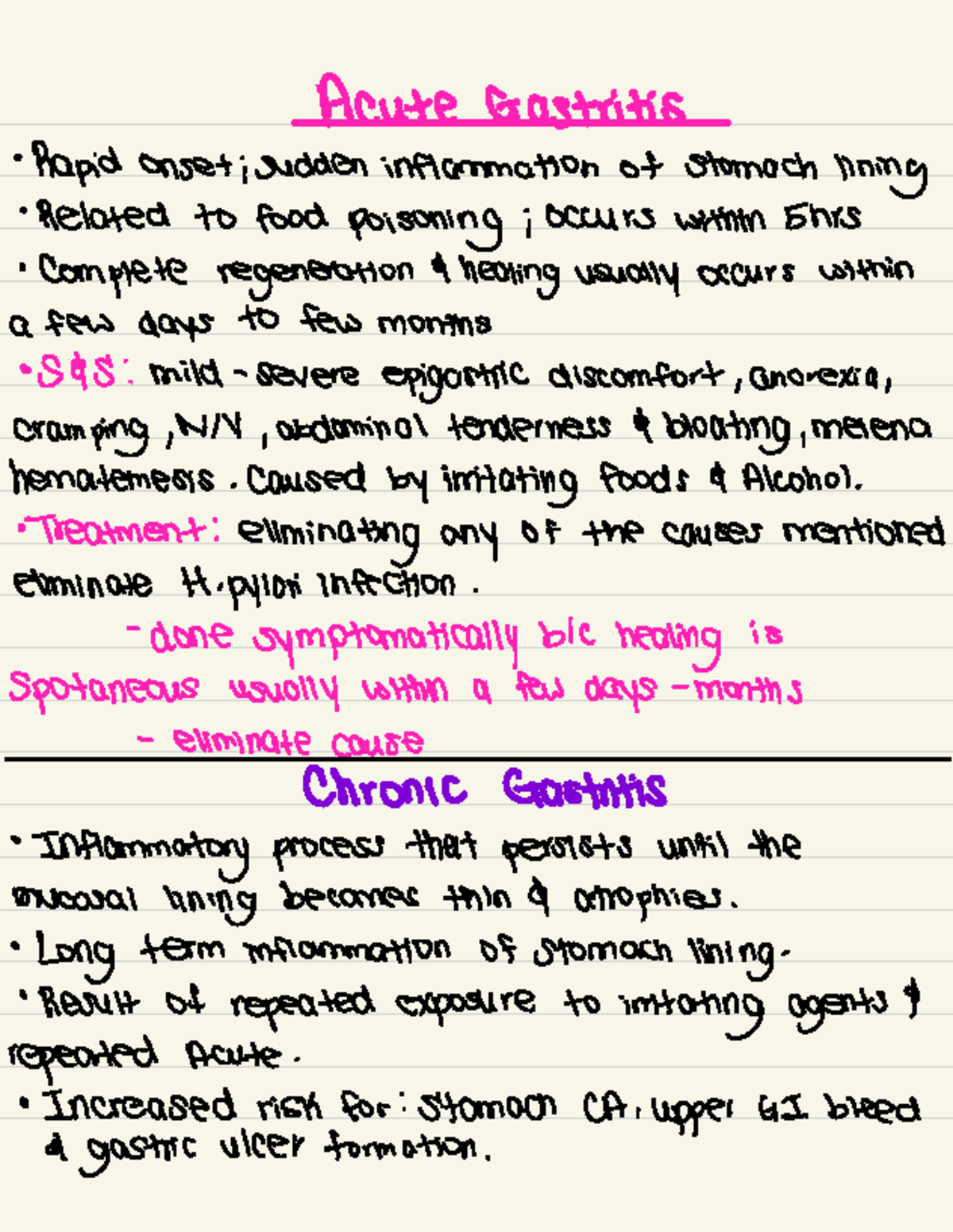 Stomach - Acute gastritis vs chronic gastritis, h. pylori infection ...