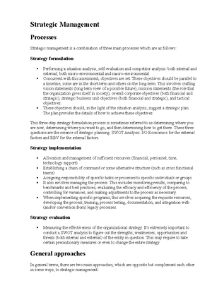 Operations Management - Lecture notes, lectures 1 - 11 - Chapter 1 ...