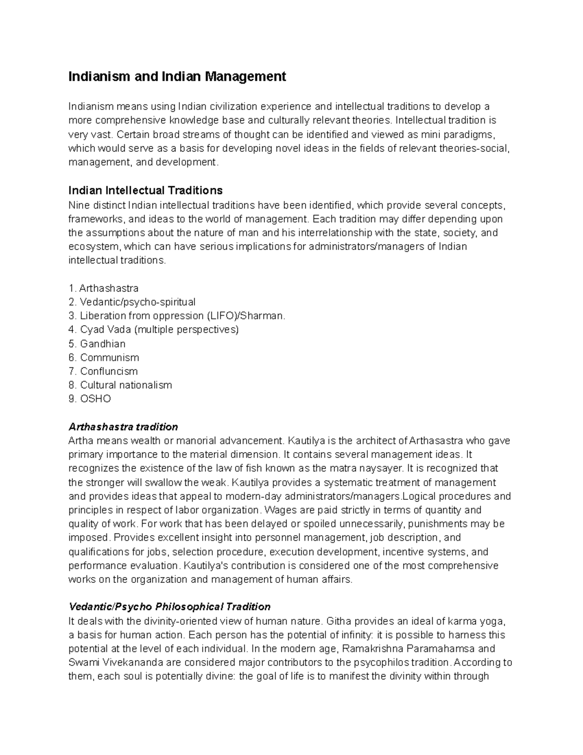 Indianism and Indian Management and Indian intellectual Traditions ...