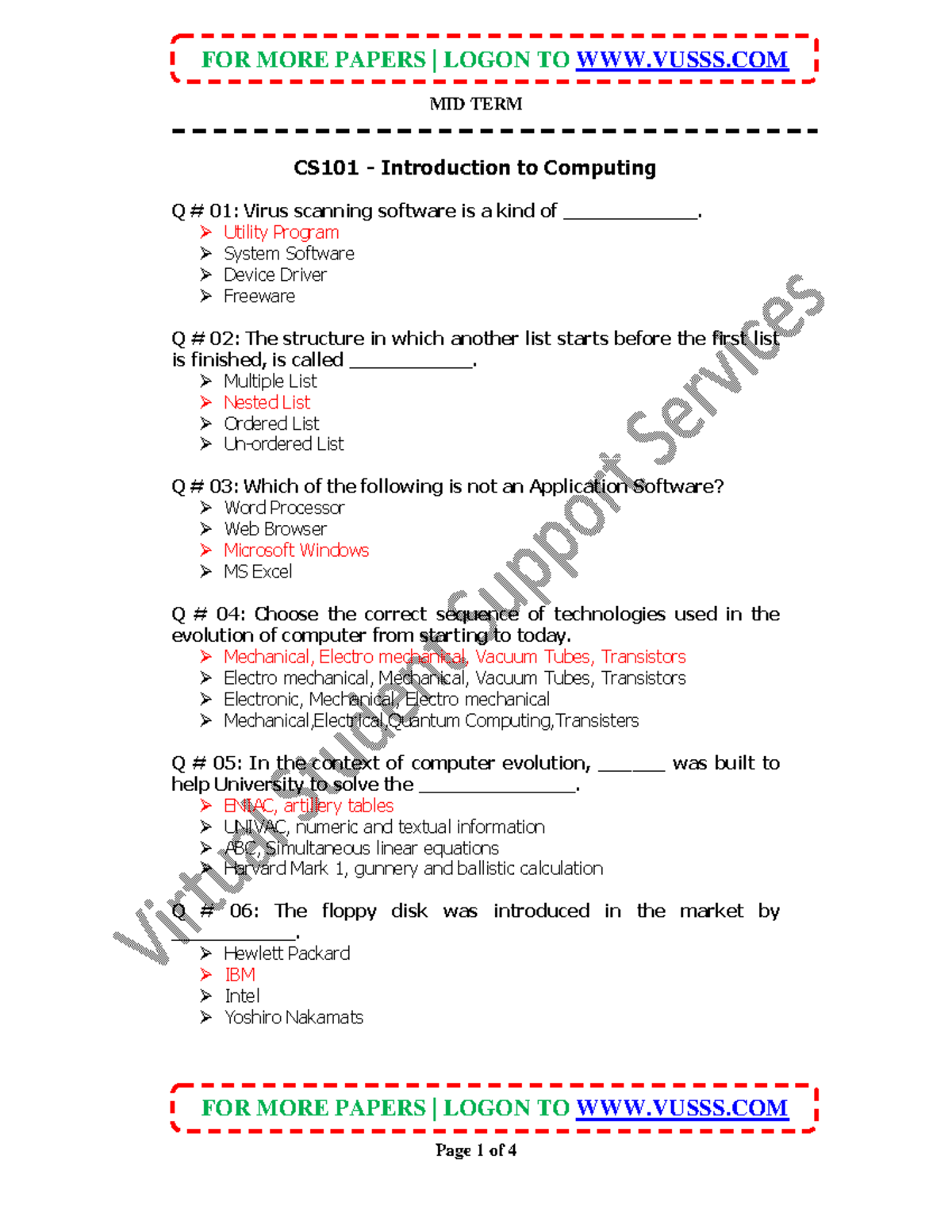 Exam 2 March 2016, questions and answers - MID TERM FOR MORE PAPERS ...