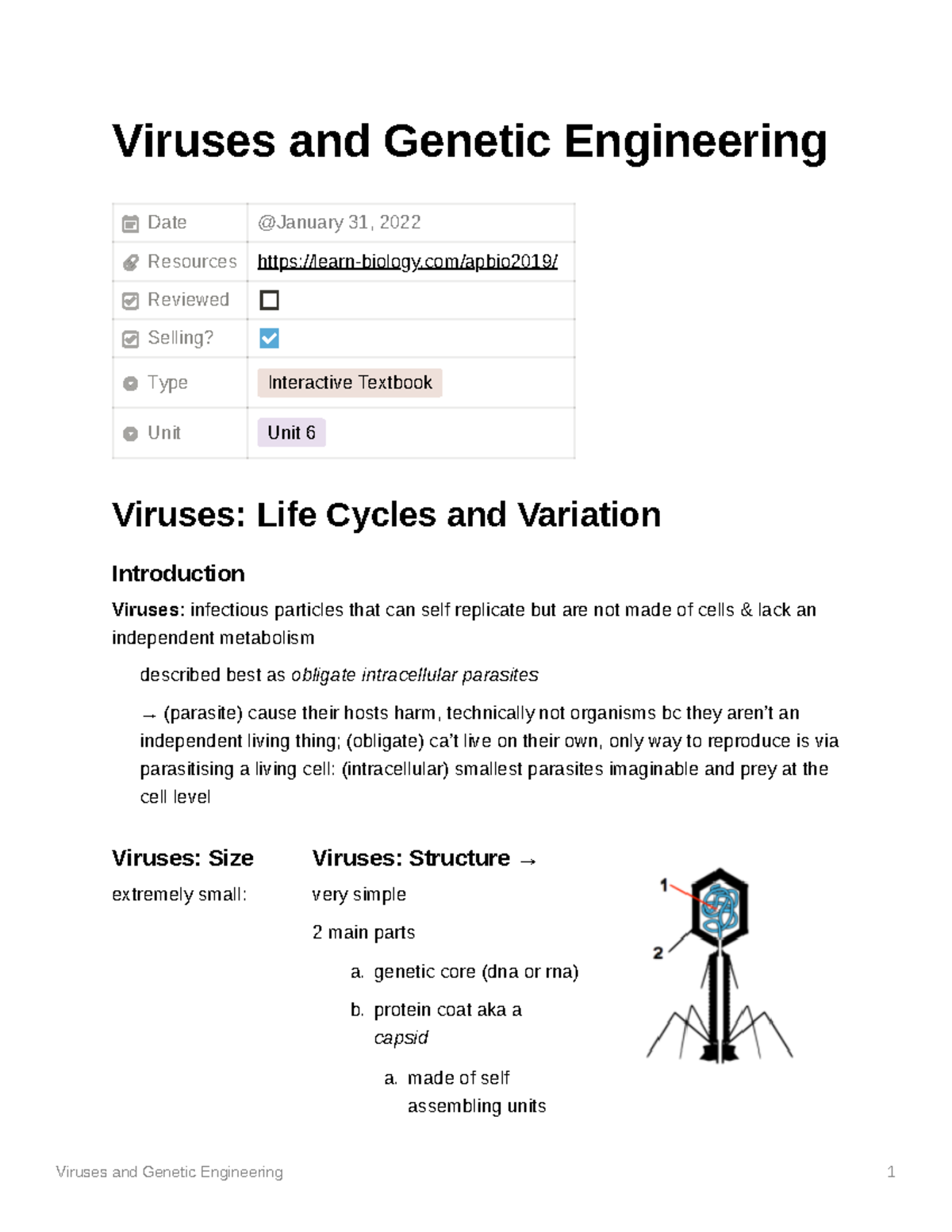 Viruses and Genetic Engineering - Viruses and Genetic Engineering Date ...
