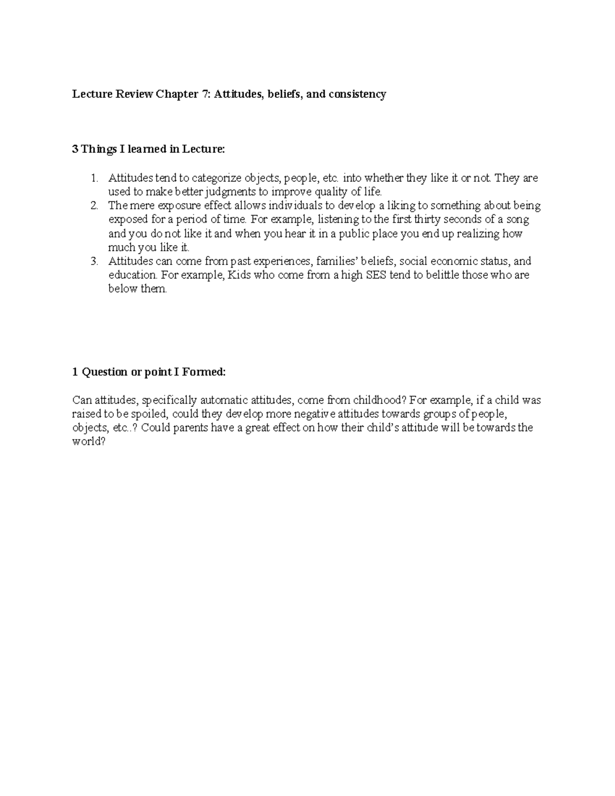 Lecture Review Chapter 7 - into whether they like it or not. They are ...