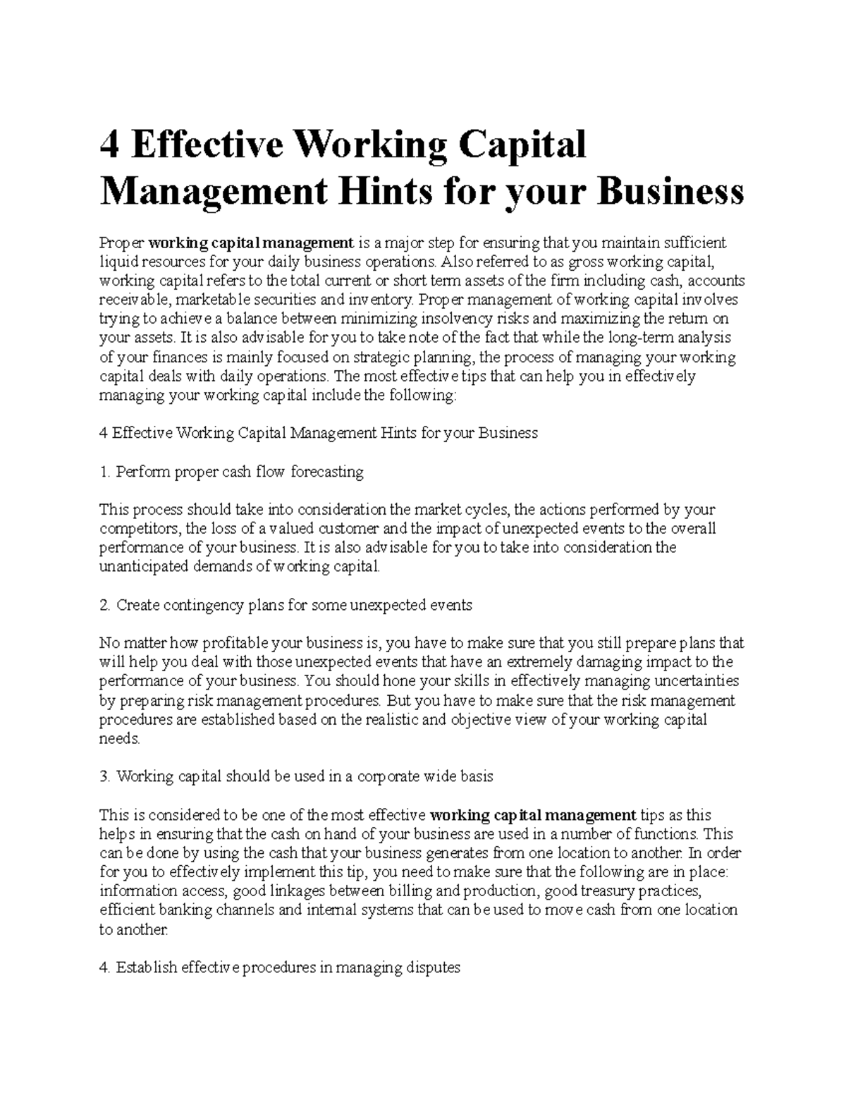 4 effective working capial - 4 Effective Working Capital Management ...