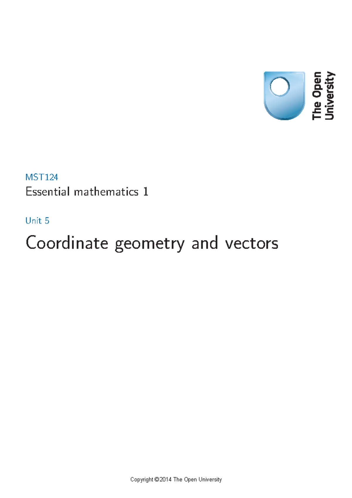 Mst124 unit5 extract - Nothing just Coordinate geometry with vector analysis - MST Essential ...