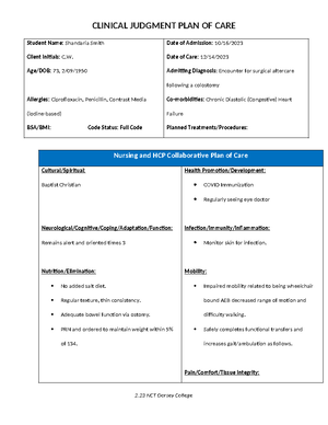 Case Study Documentation and Informatics. - Shandaria Smith December 18 ...