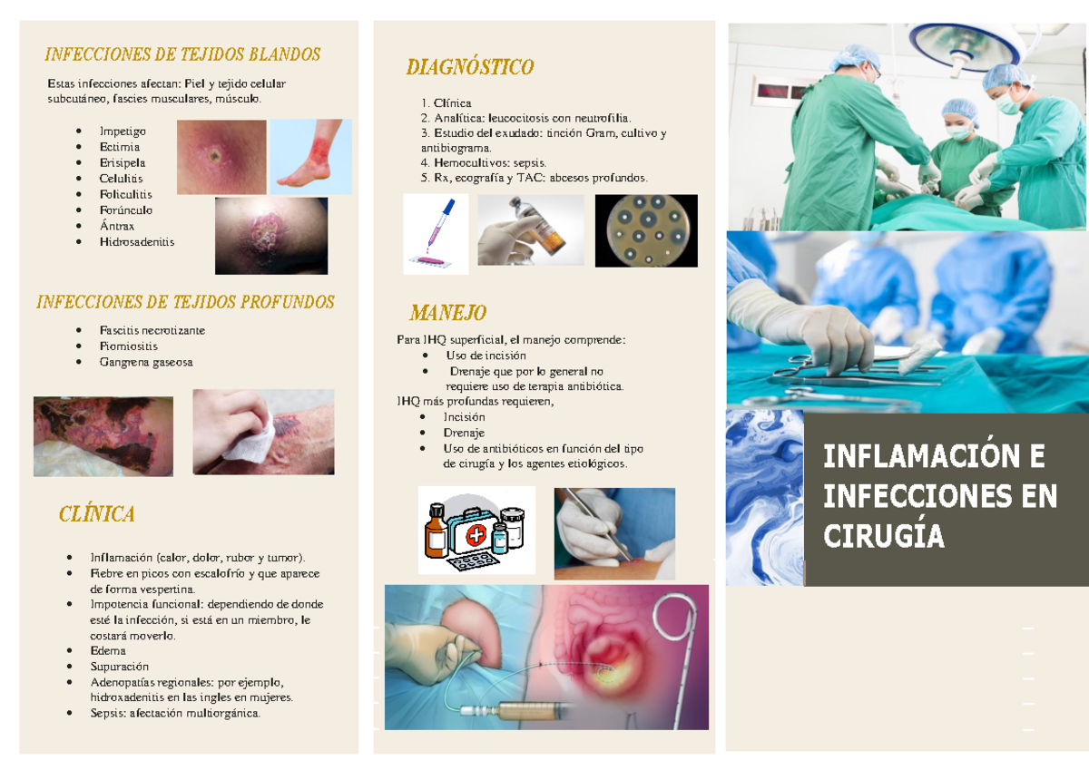 Triptico Infecciones EN Cirugía - • Inflamación (calor, dolor, rubor y ...