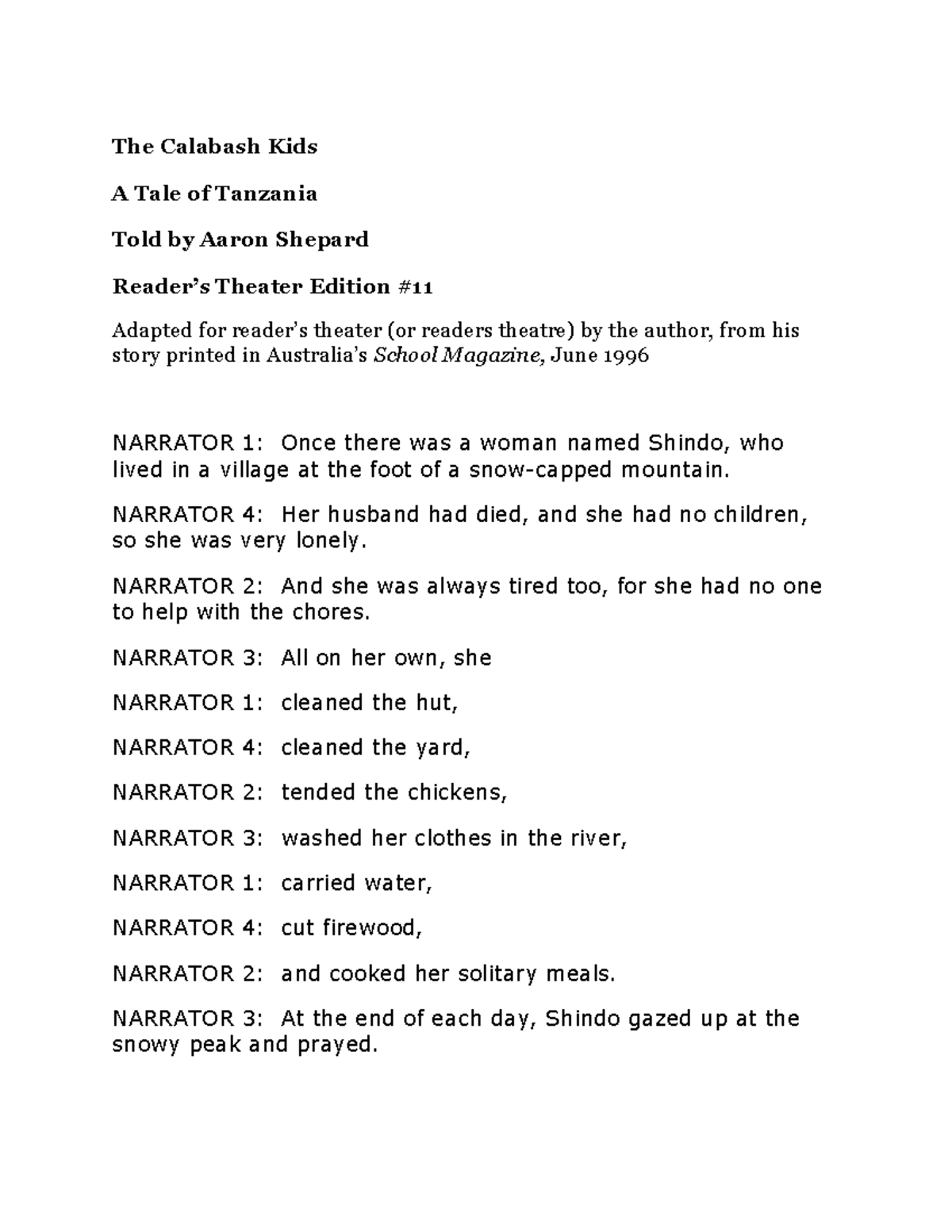 The-Calabash-Kids - Reader's Theater - The Calabash Kids A Tale of ...