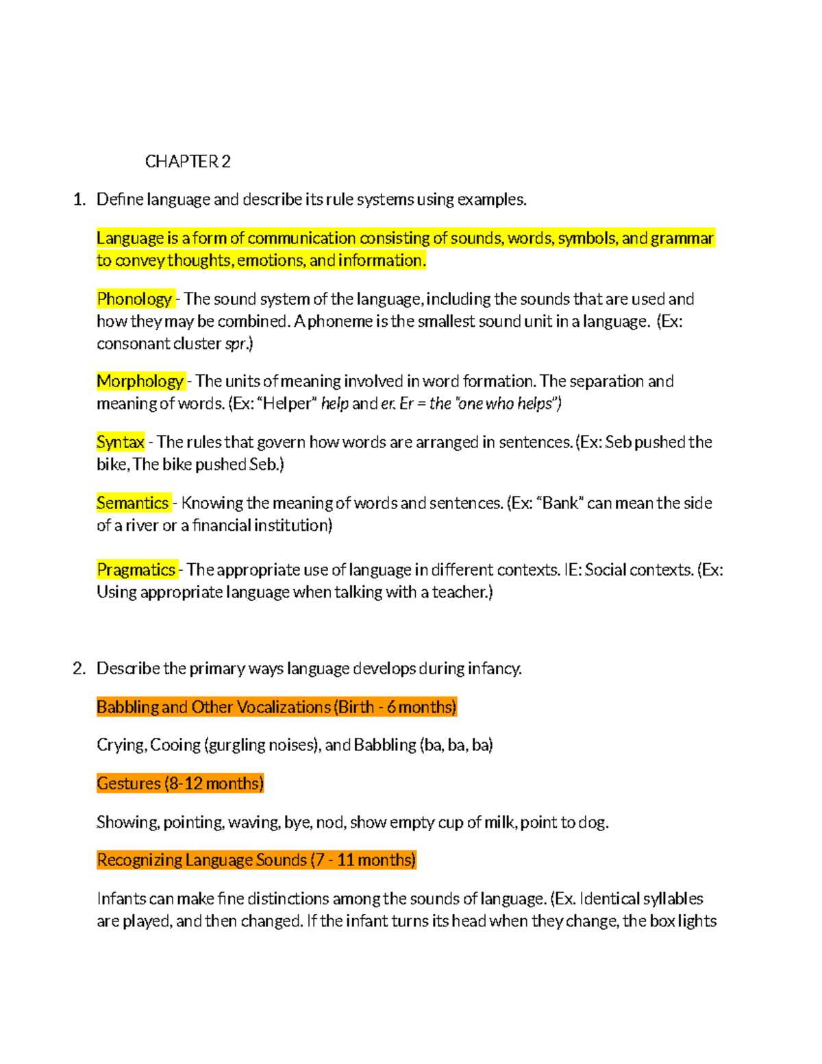 Human Communications CH.2 Study Guide - CHAPTER 2 Define language and ...