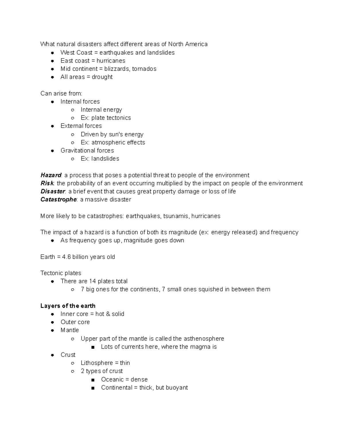 GEO 2152 Geo of Hazards - What natural disasters affect different areas ...