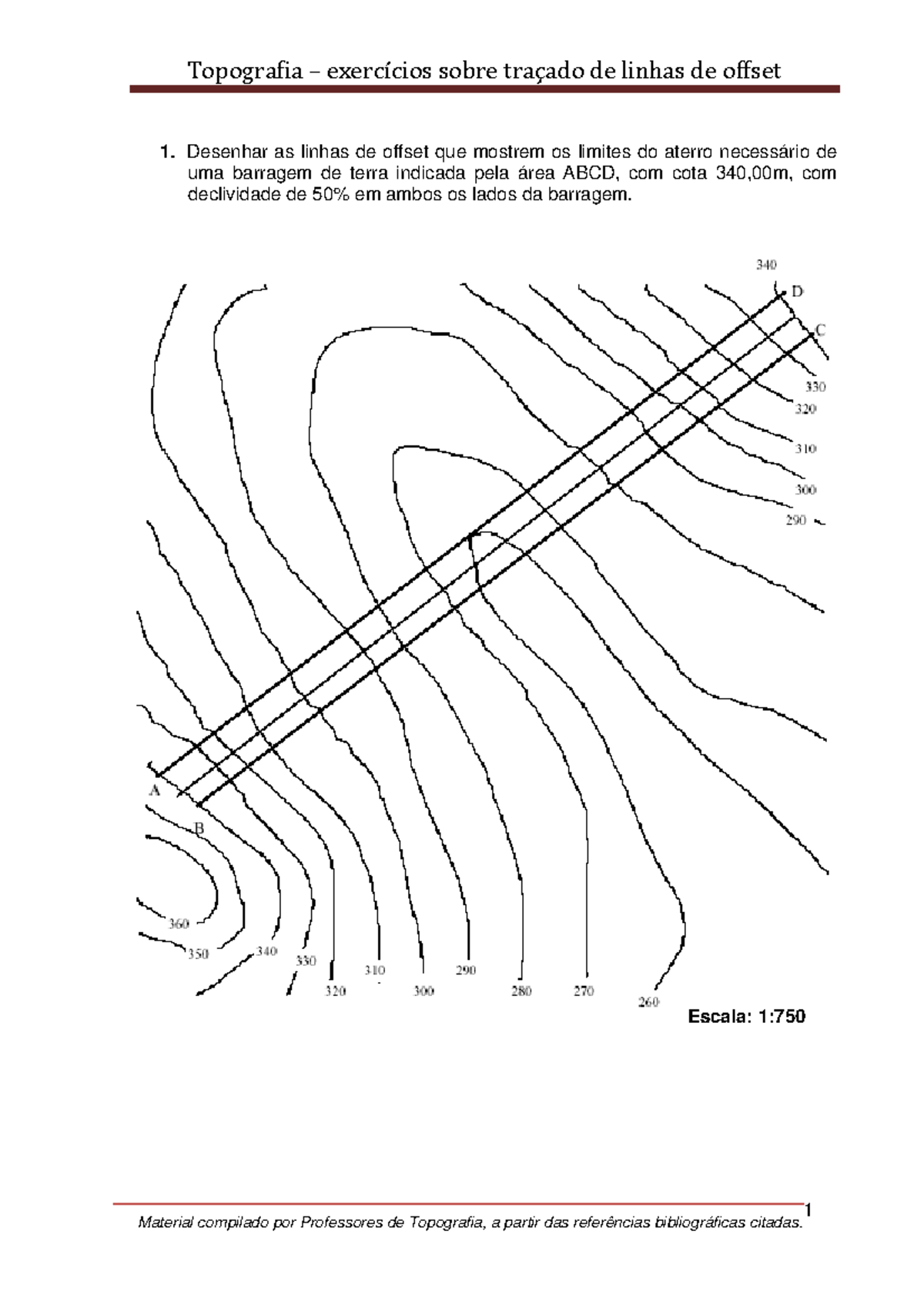 Linhas de offset-exercícios - Topografia – exercícios sobre traçado de ...