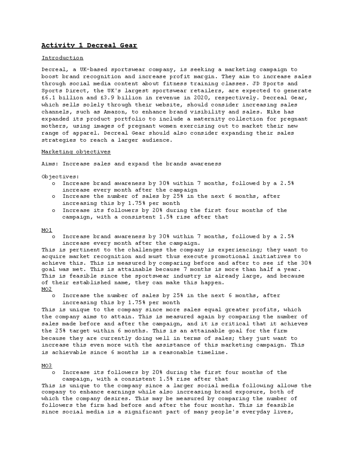 Activity 1 Decreal Gear - Activity 1 Decreal Gear Introduction Decreal ...