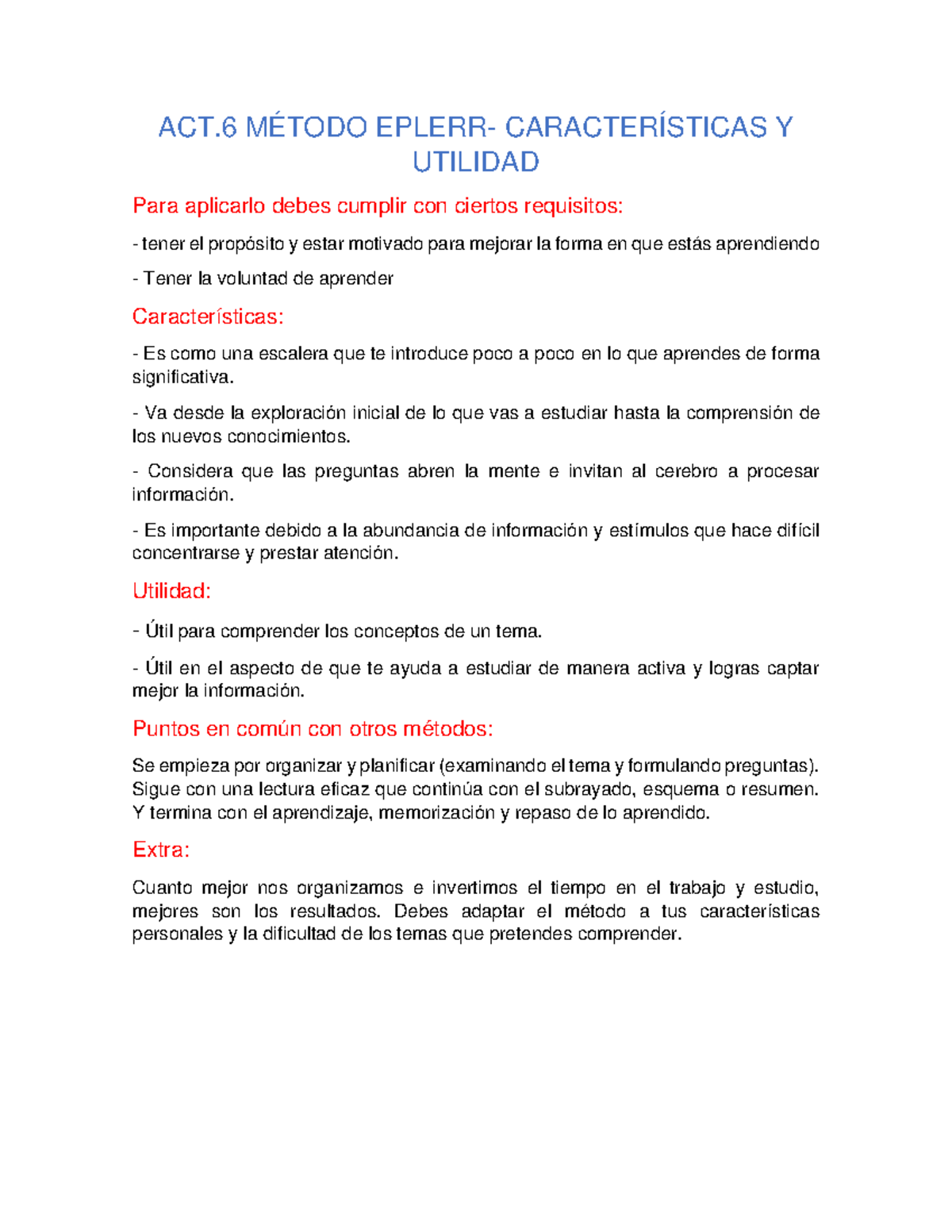 Método Eplerr- Características y utilidad - ACT MÉTODO EPLERR- CARACTERÍSTICAS Y UTILIDAD Para ...