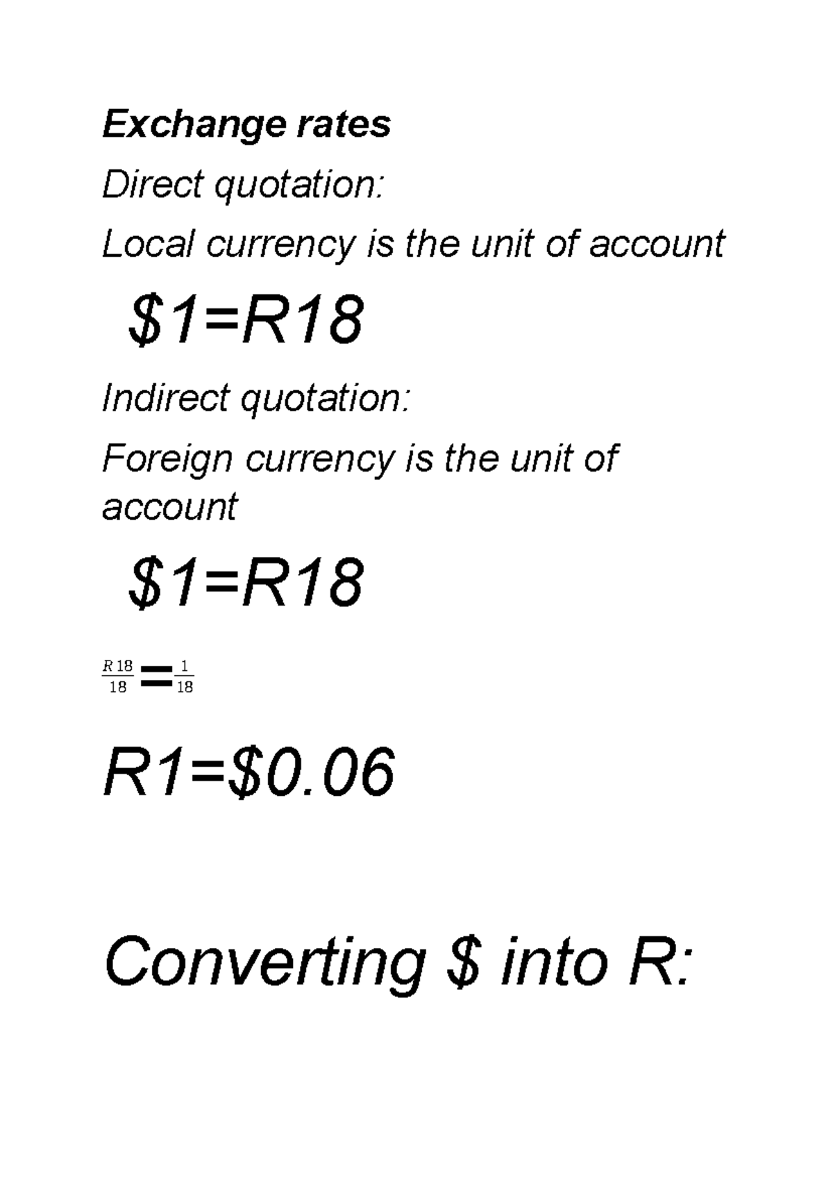 CFEB Class Activity Chapter 5 exchange rates 2024 - CFEB 011 - Exchange ...