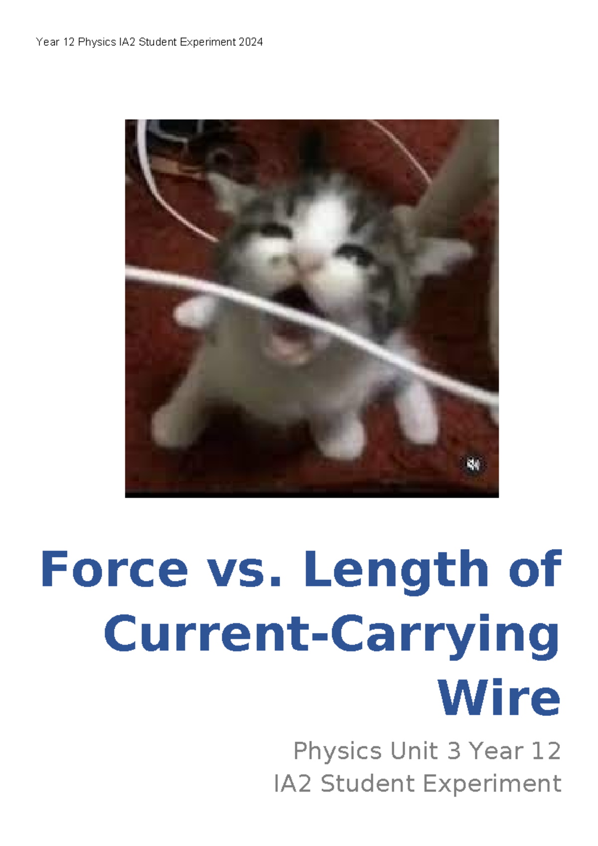 IA2 Student Experiment (magnetic fields) - Force vs. Length of Current ...