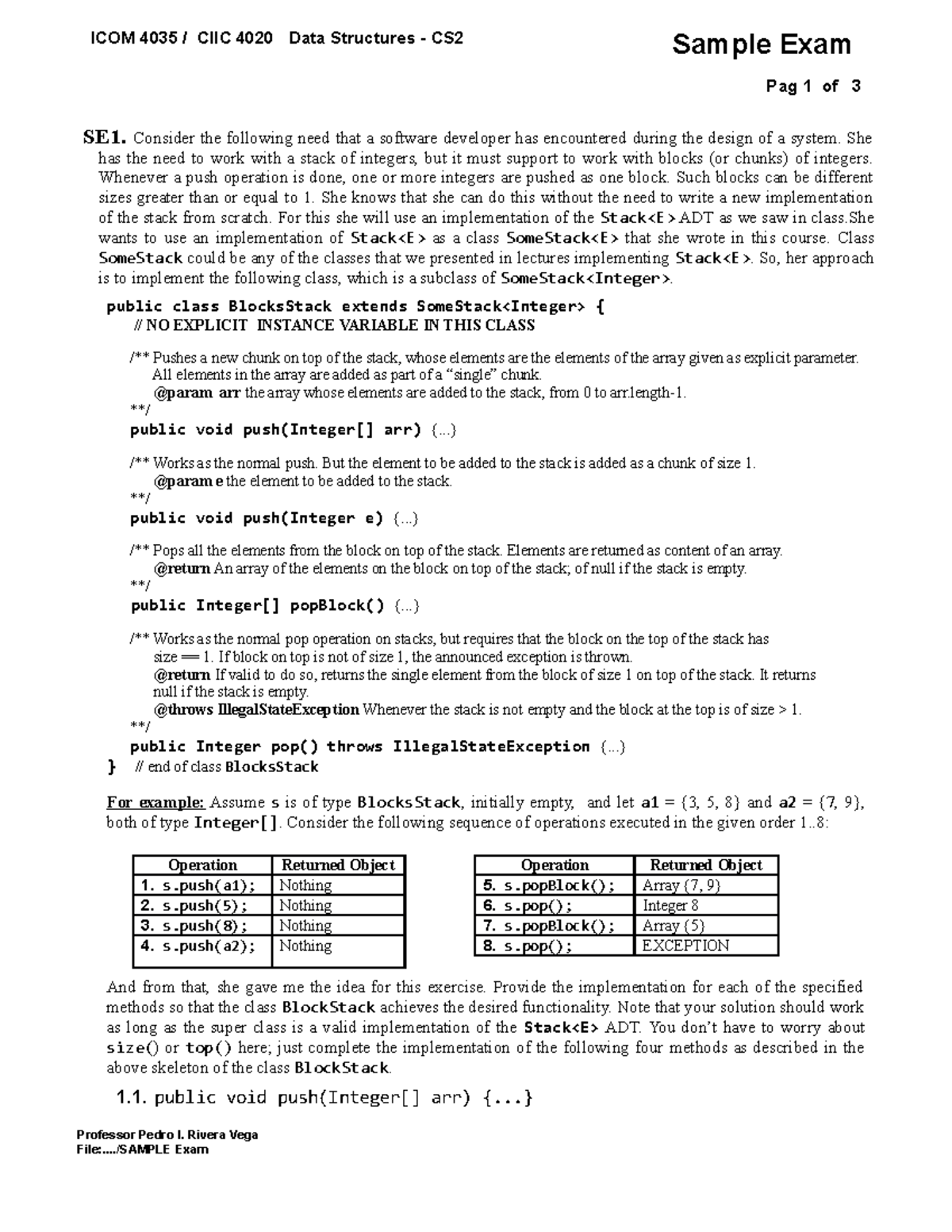 Examen de muestra/práctica Septiembre 2019, preguntas - ICOM 4035 ...
