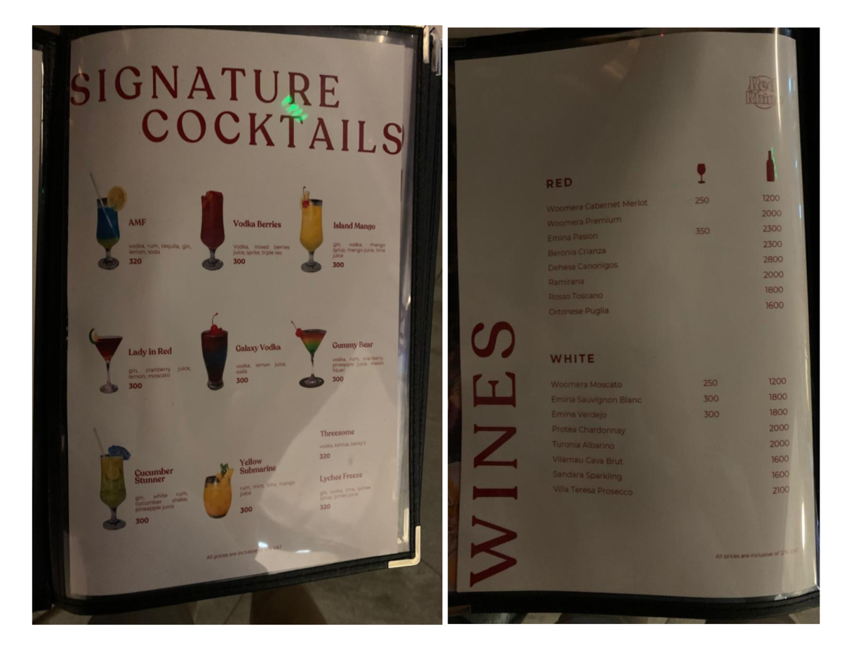 Red Rhino Menu - menu - SIGNATURE Re Rhin COCKTAILS RED Woomera ...