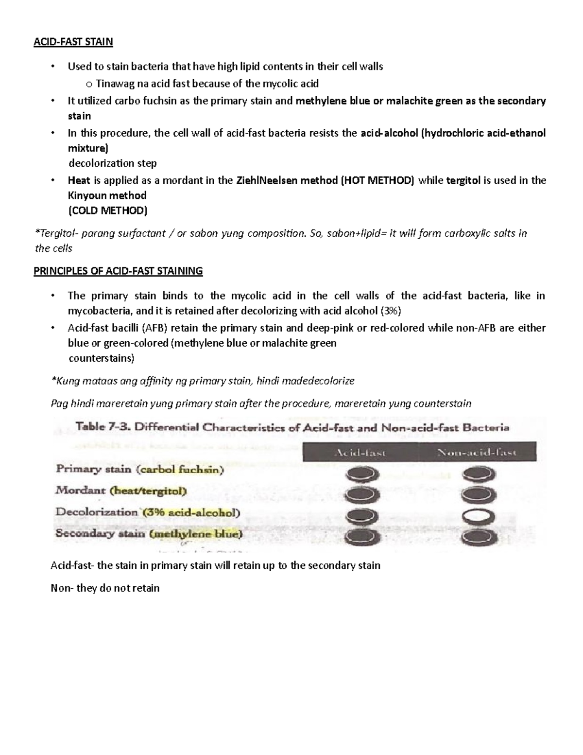 Acid fast stain - ACID-FAST STAIN Used to stain bacteria that have high ...