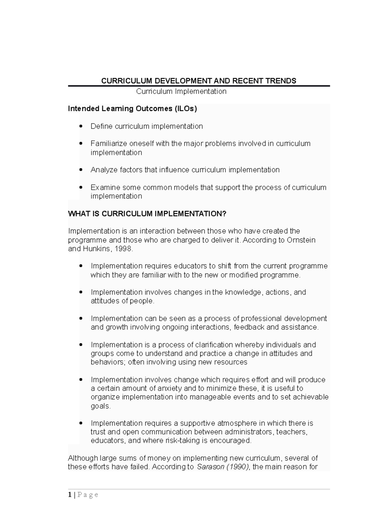 Curriculum Implementation CURRICULUM DEVELOPMENT AND RECENT TRENDS curriculum-implementation-curriculum-development-and-recent-trends