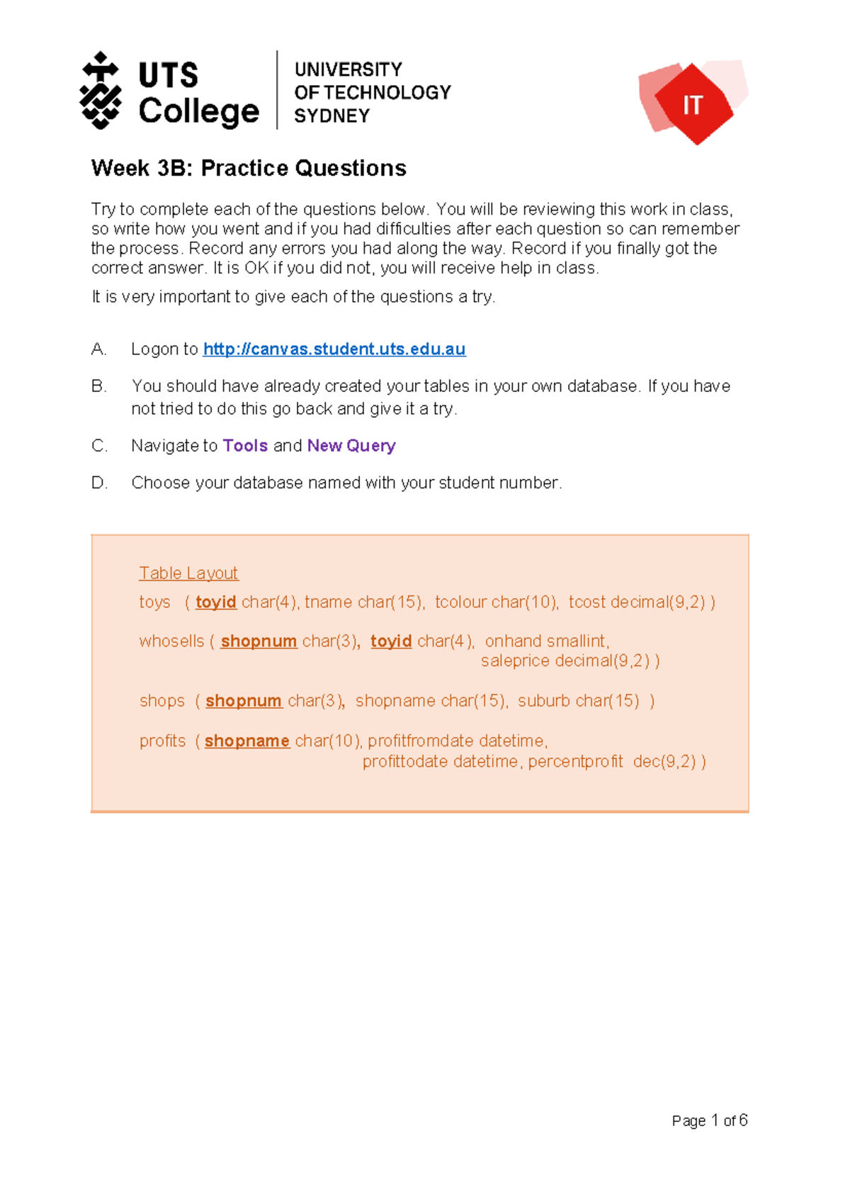 Week 3B - Practice Questions - Week 3B: Practice Questions Try to ...