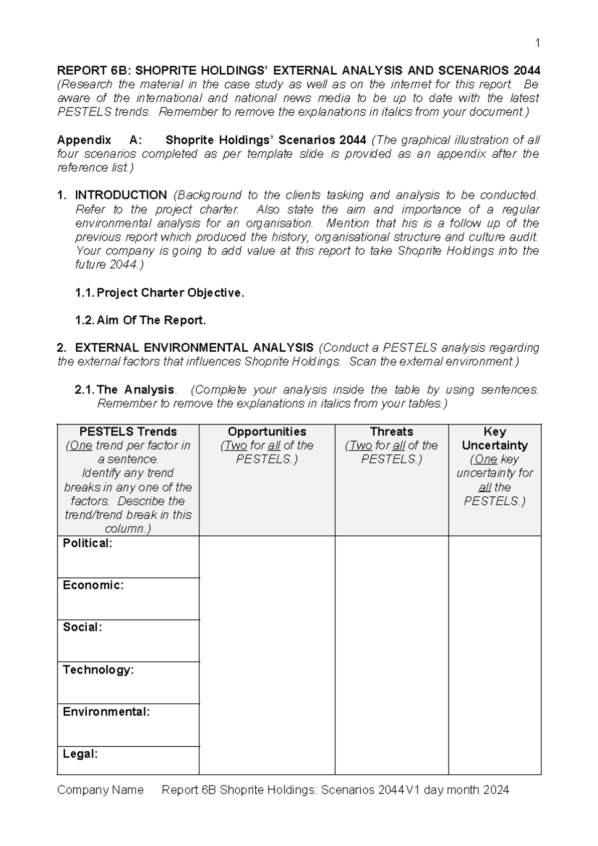 Report 6B.template wil - REPORT 6B: SHOPRITE HOLDINGS’ EXTERNAL ...
