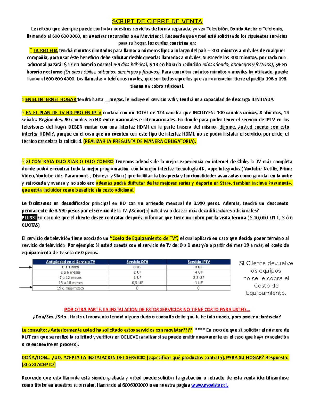 Script DE Venta Febrero 2023 - SCRIPT DE CIERRE DE VENTA Le reitero que siempre puede contratar ...