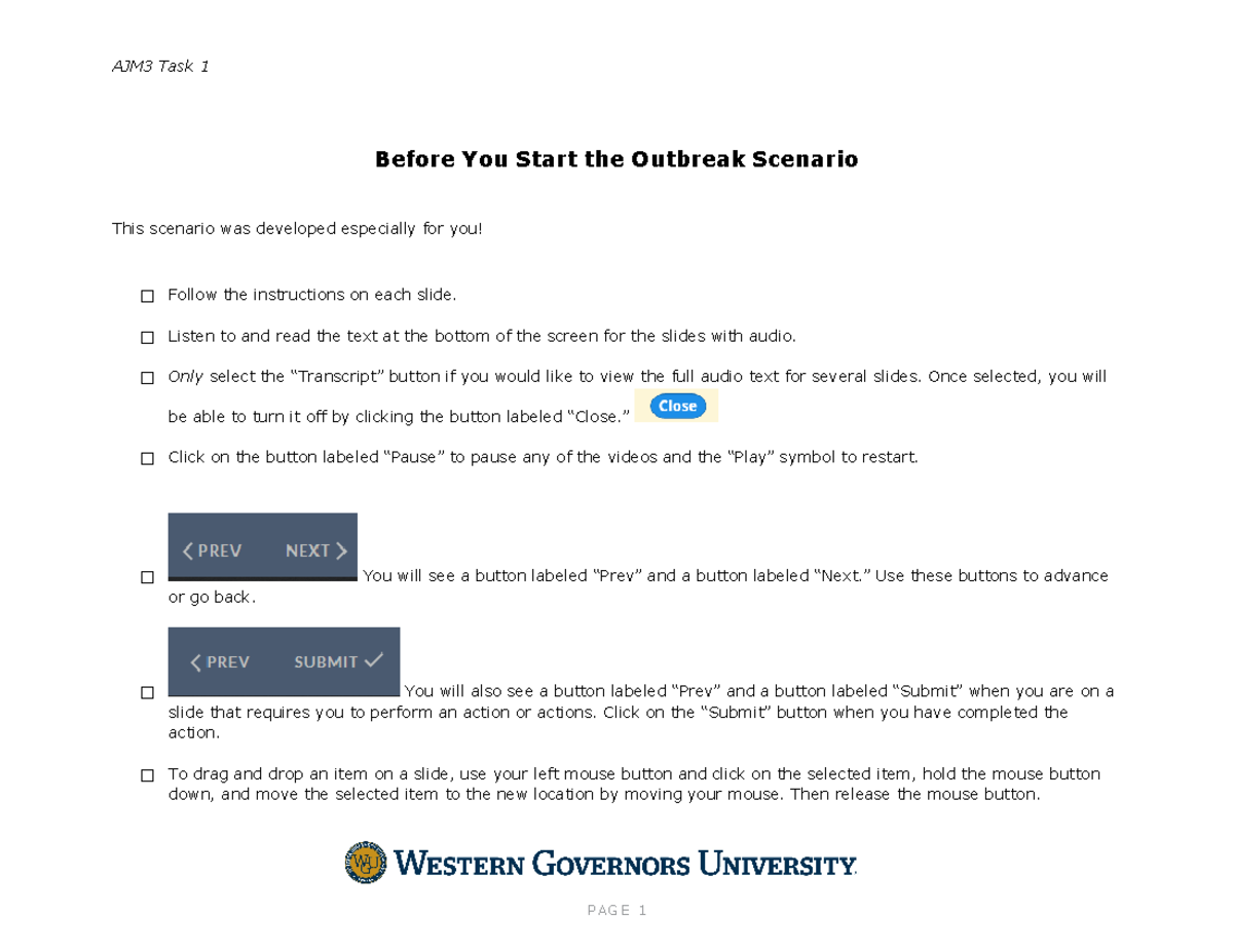 Tutorial Crab Apple Valley - AJM3 Task 1 Before You Start the Outbreak Scenario This scenario ...