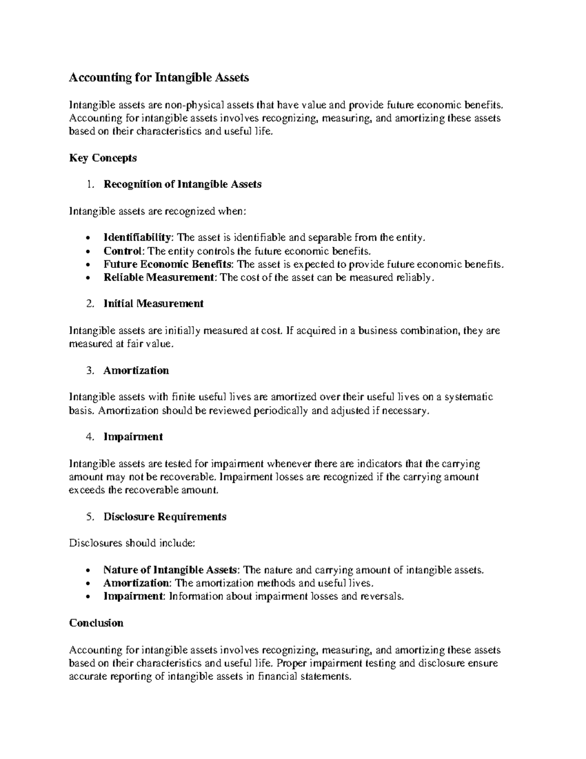 Intangible assets are non-physical assets that have value and provide ...