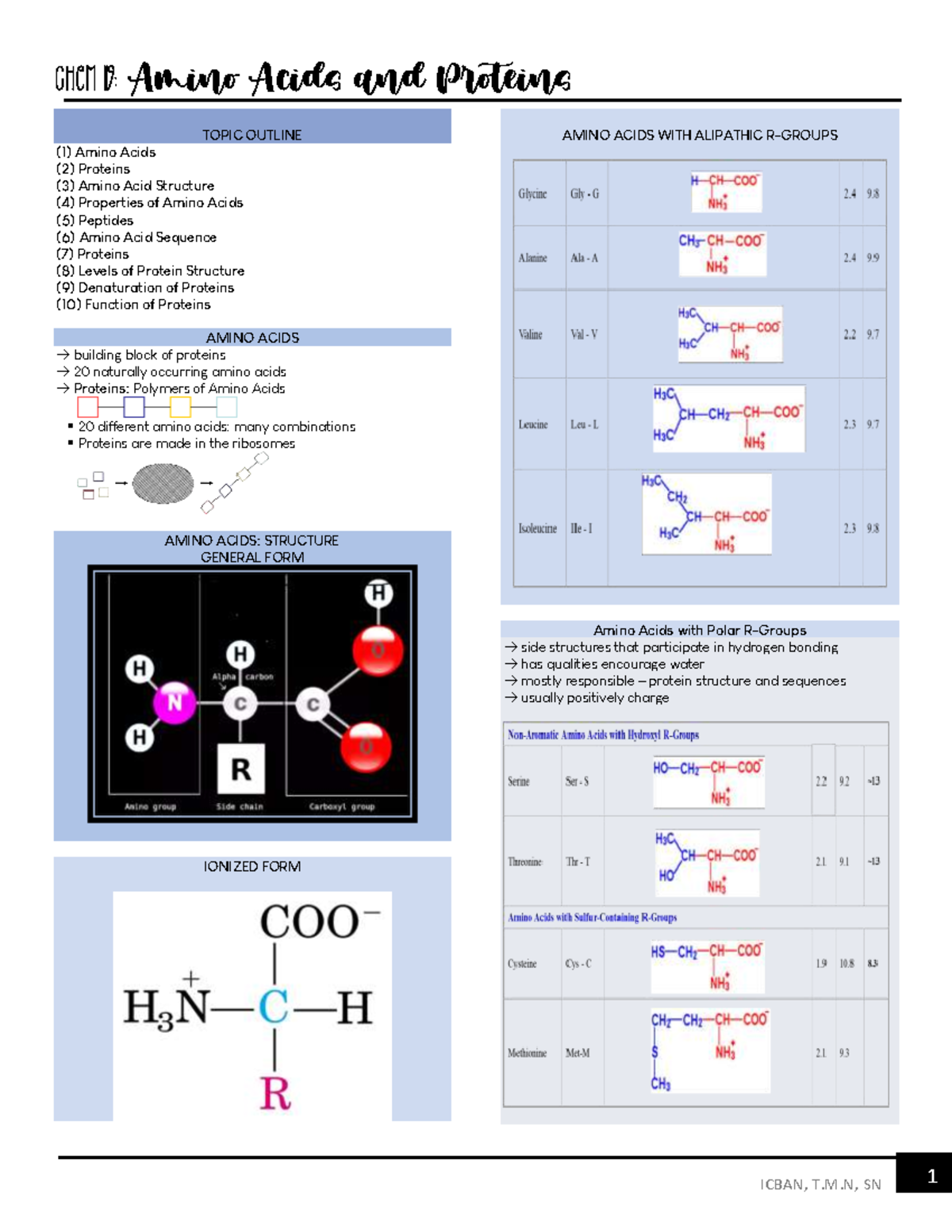 CHEM3 - Chemistry Lesson Lecture about the Amino Acid and Proteins ...