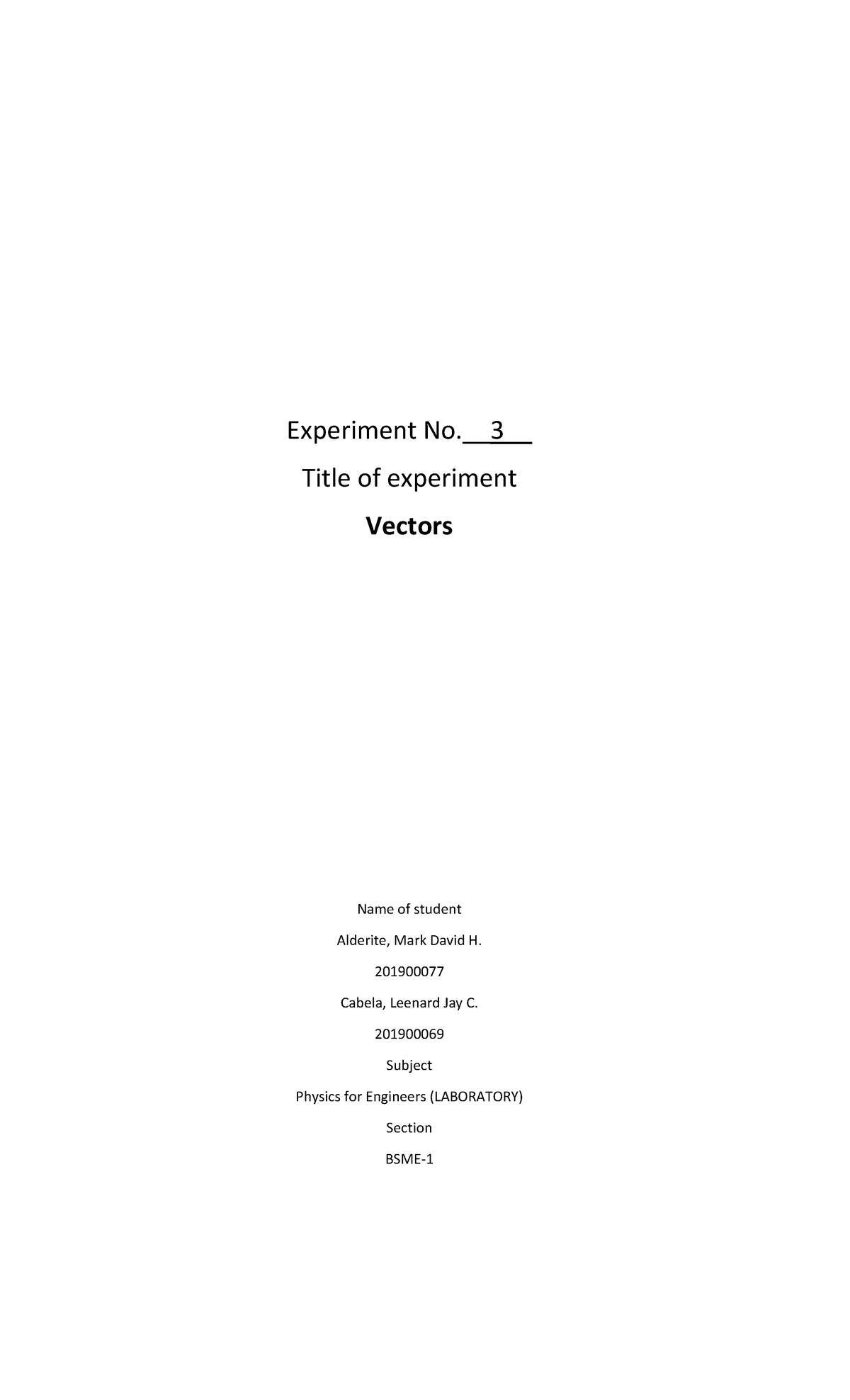 519536949 experiment 3 vectors - Experiment No.3 Title of experiment ...