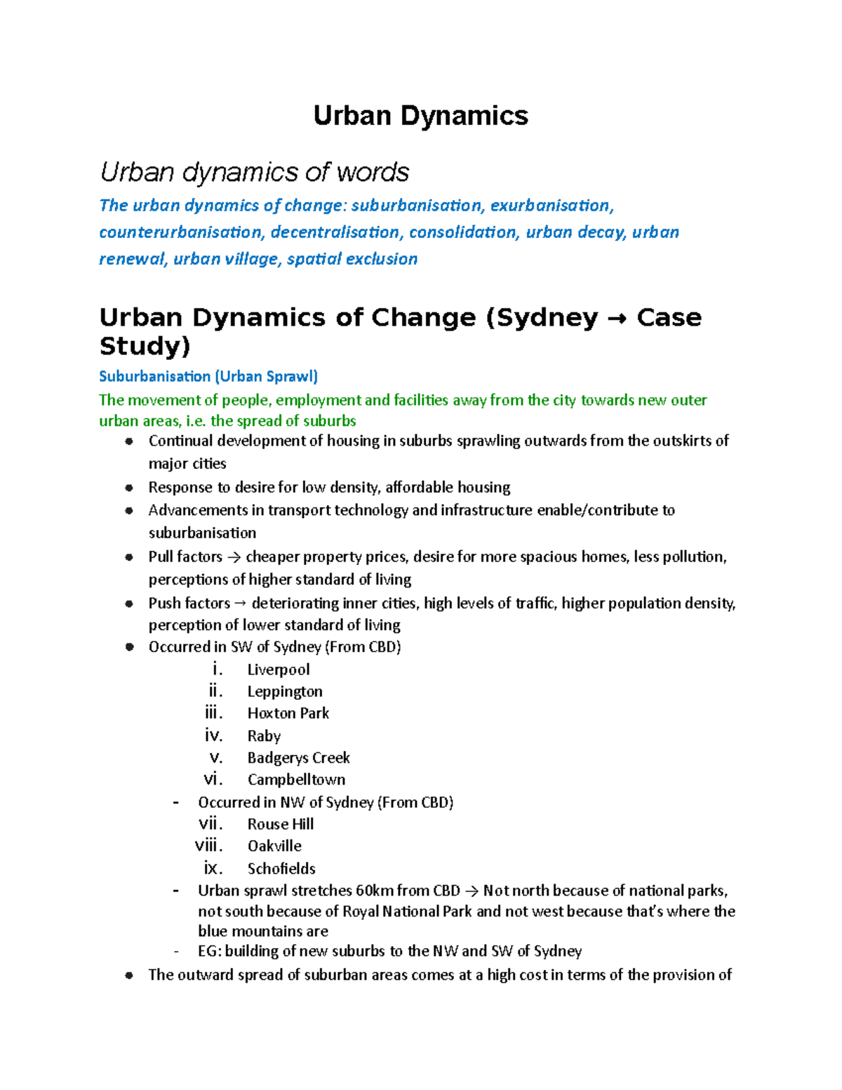 Urban Dynamics - Good essay scaffolds - Urban Dynamics Urban dynamics ...