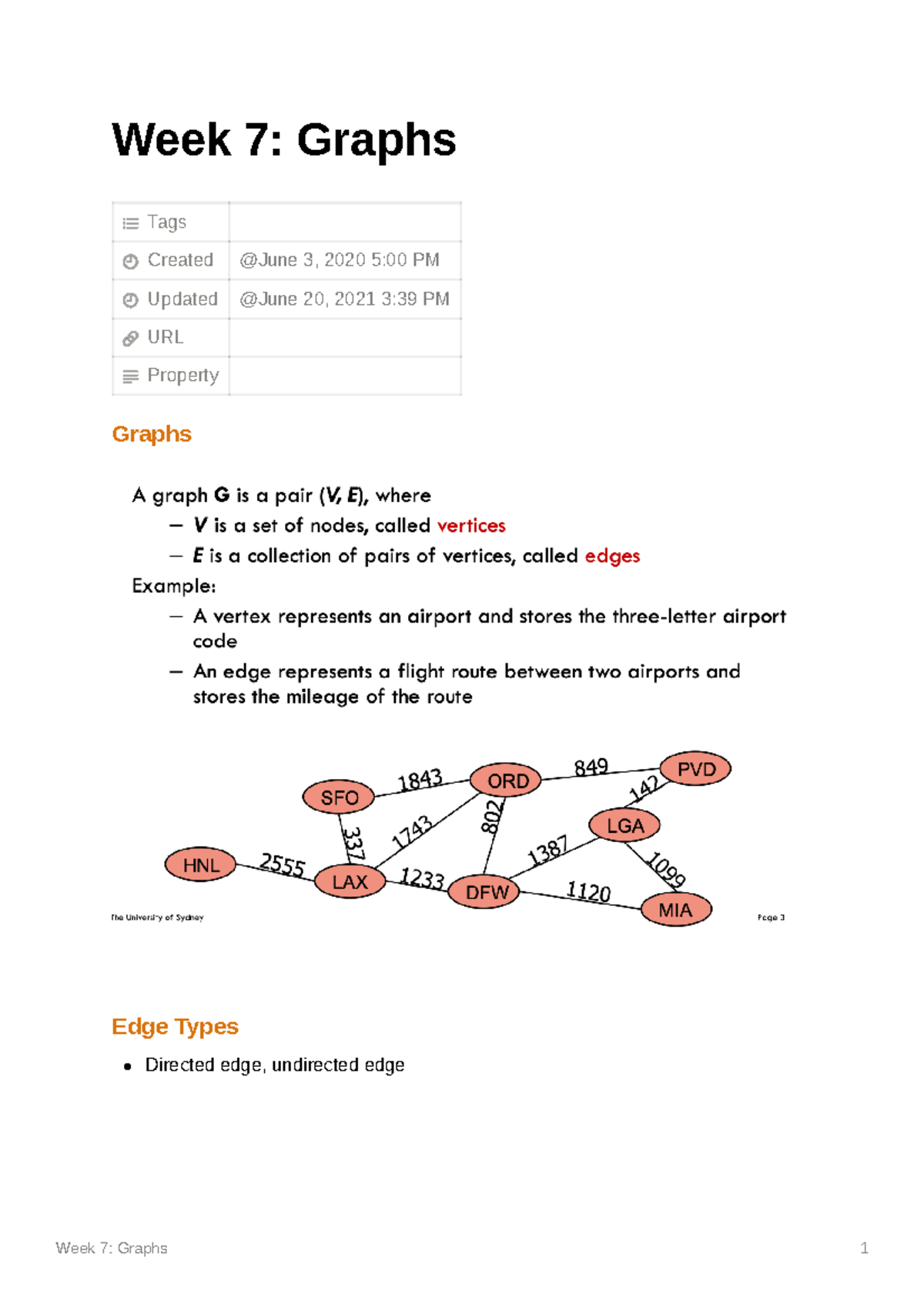 Week 7 Graphs - Week 7: Graphs Tags Created Updated URL Property Graphs ...