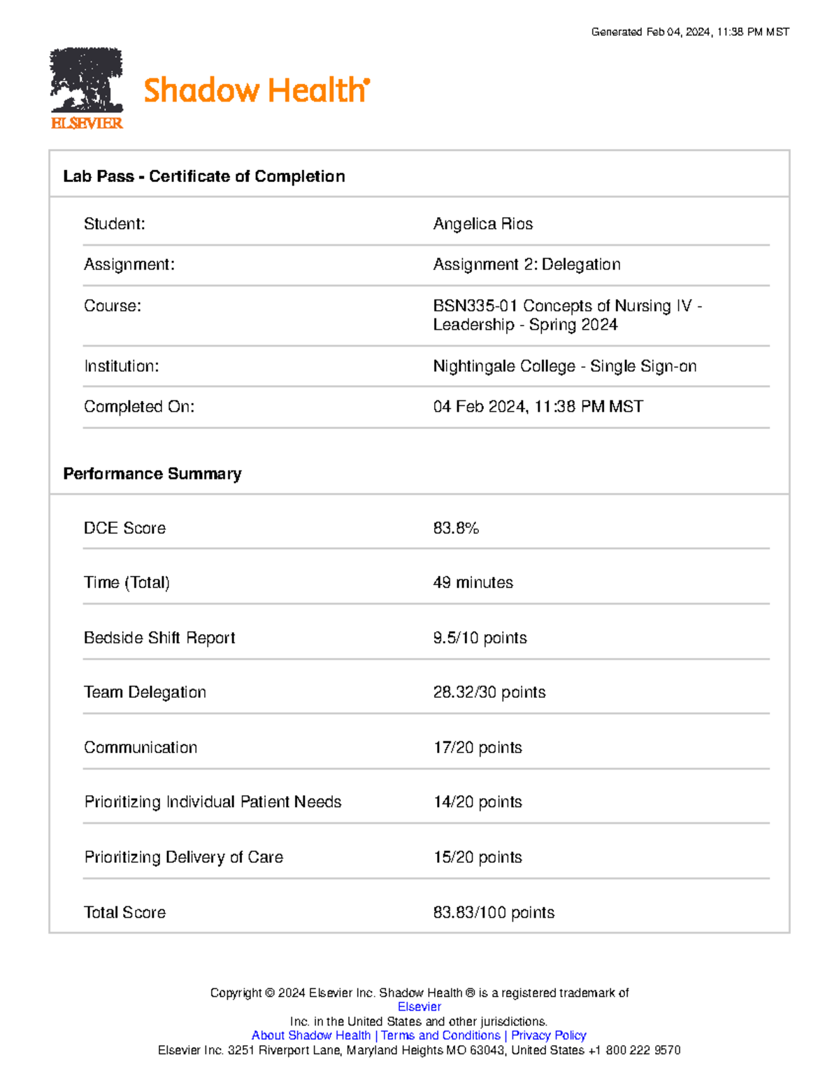 Lab pass - labpass - Generated Feb 04, 2024, 11:38 PM MST Lab Pass ...