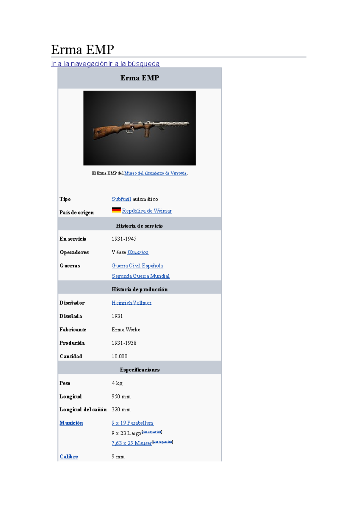 Erma EMP - Erma EMP - Erma EMP Ir a la navegación Ir a la búsqueda Erma EMP El Erma EMP del ...